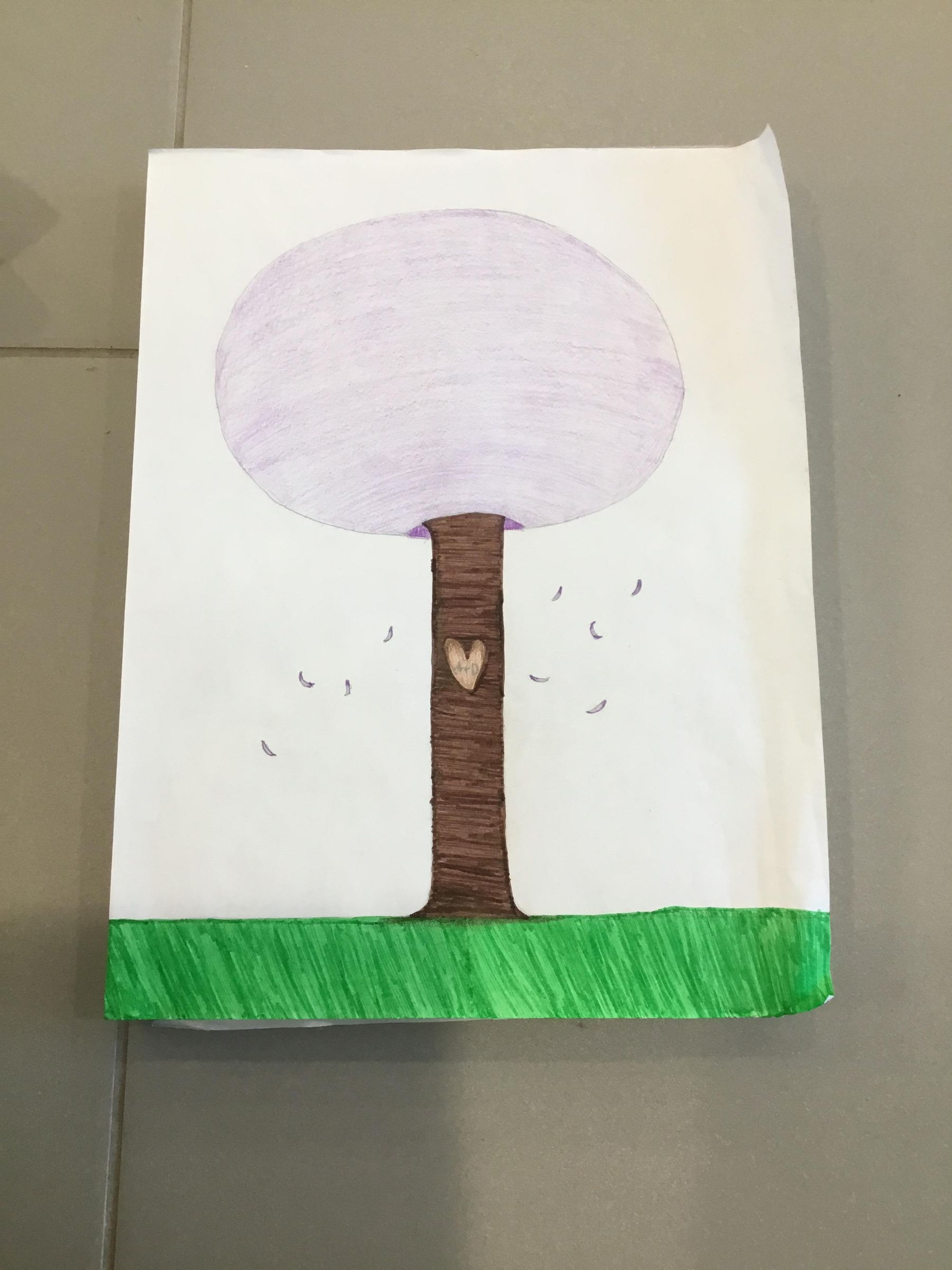 How to Draw a Purple Tree With a Lovers' Mark : 7 Steps - Instructables