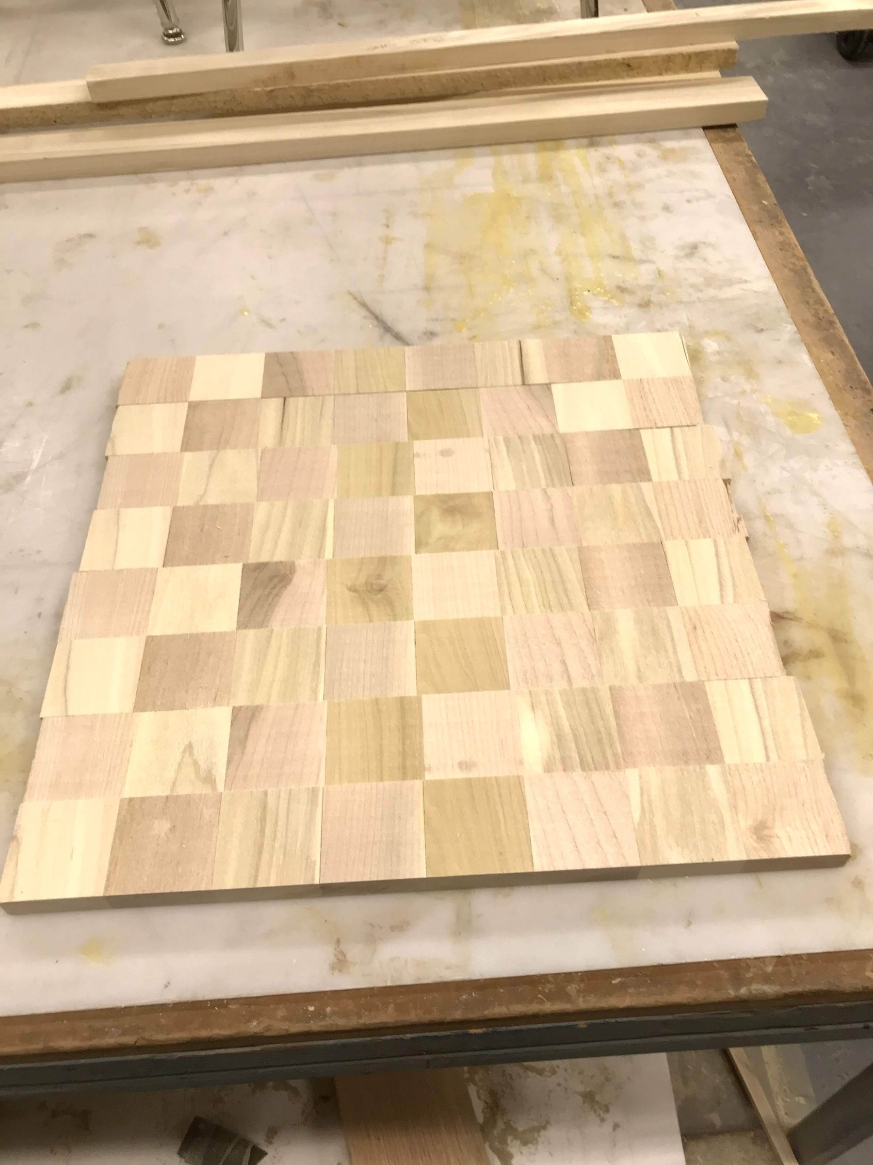 Wood and Resin Chess and Checker Board With Pieces From Scraps : 6 ...