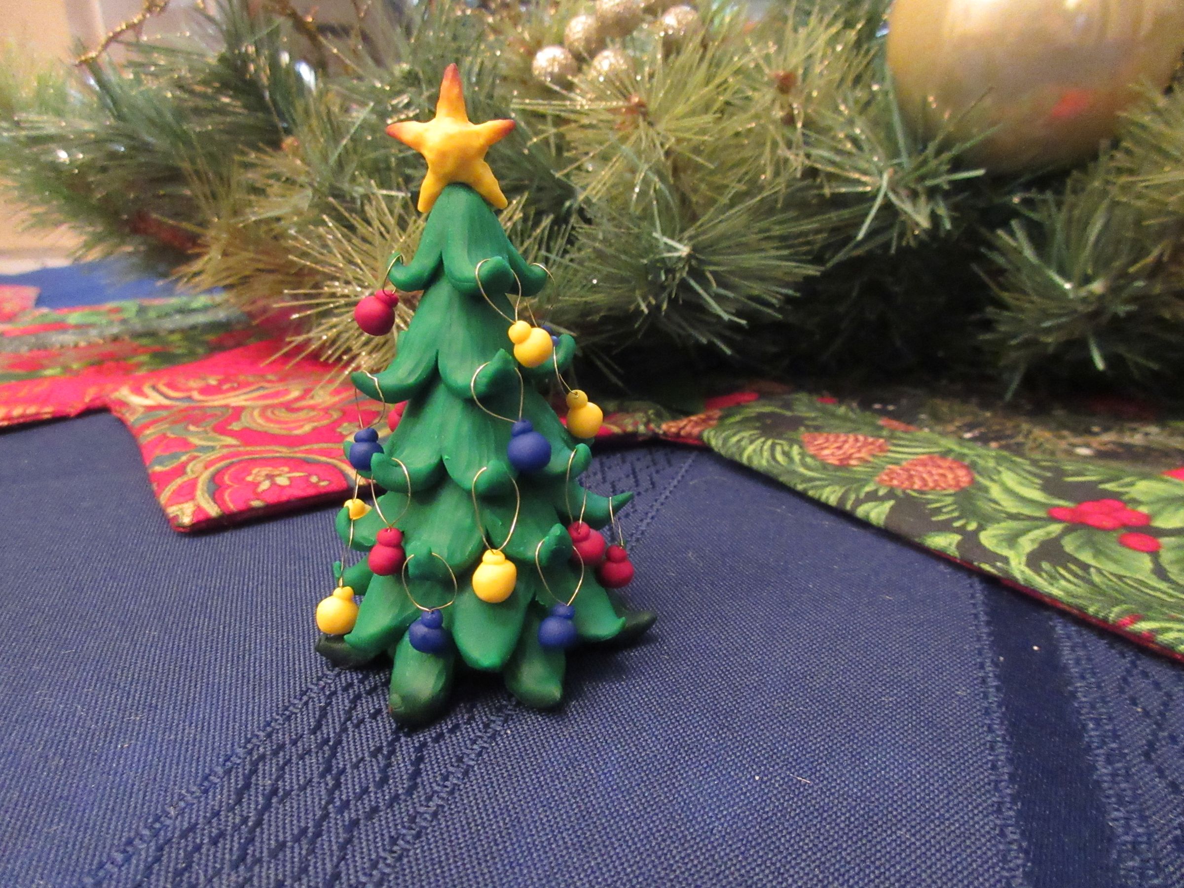Polymer Clay Christmas Tree With Hanging Ornaments : 10 Steps (with ...