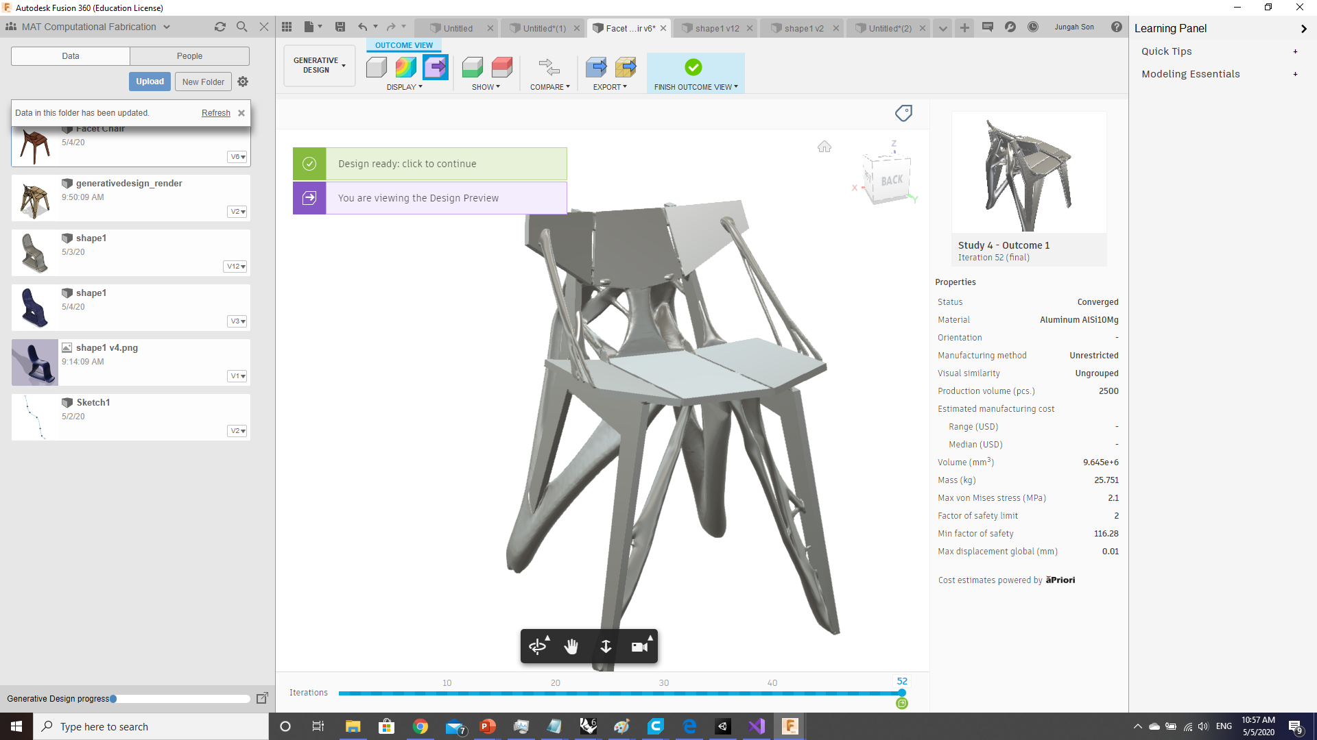 Week 5: Structurally Optimized or Generative Chair : 3 Steps ...