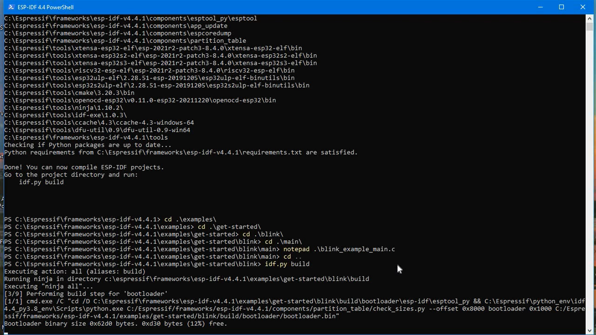 How to Use ESP-IDF Terminal or ESP-IDF PowerShell to Run Commands : 4 ...