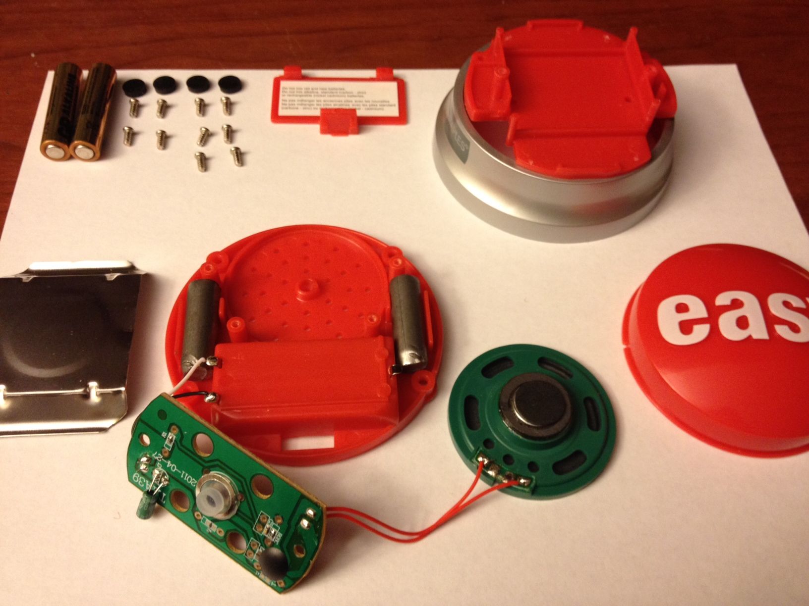DIY "Anything" Staples Easy Button (voice Recording) : 7 Steps ...