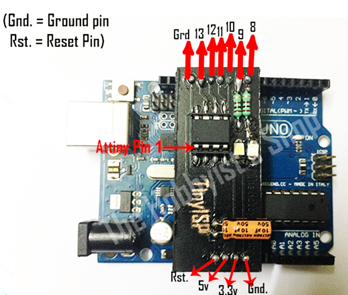 TinyISP -Attiny25/45/85 Programming Arduino UNO R3 Compatible Shield ... TinyISP -Attiny25/45/85 Programming Arduino UNO R3 Compatible Shield ...