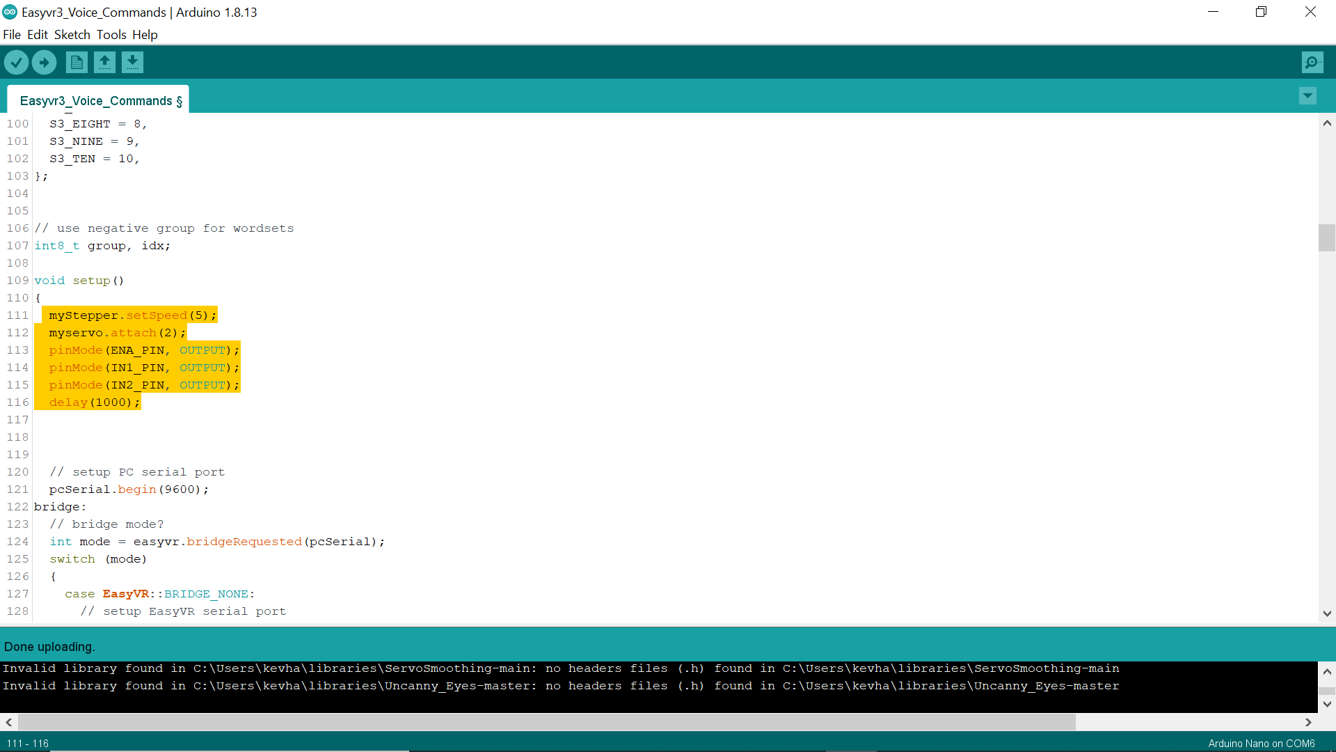 Arduino Nano Voice Controlled Multi Tasking Coding Tutorial : 8 Steps ...