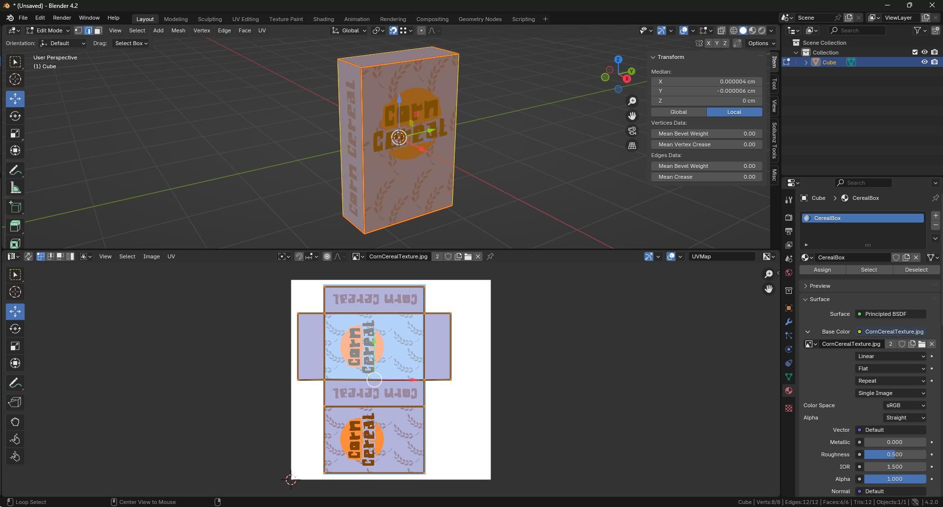 Tutorial: Unwrapping UVs and Applying a Unique Texture in Blender : 7 ...