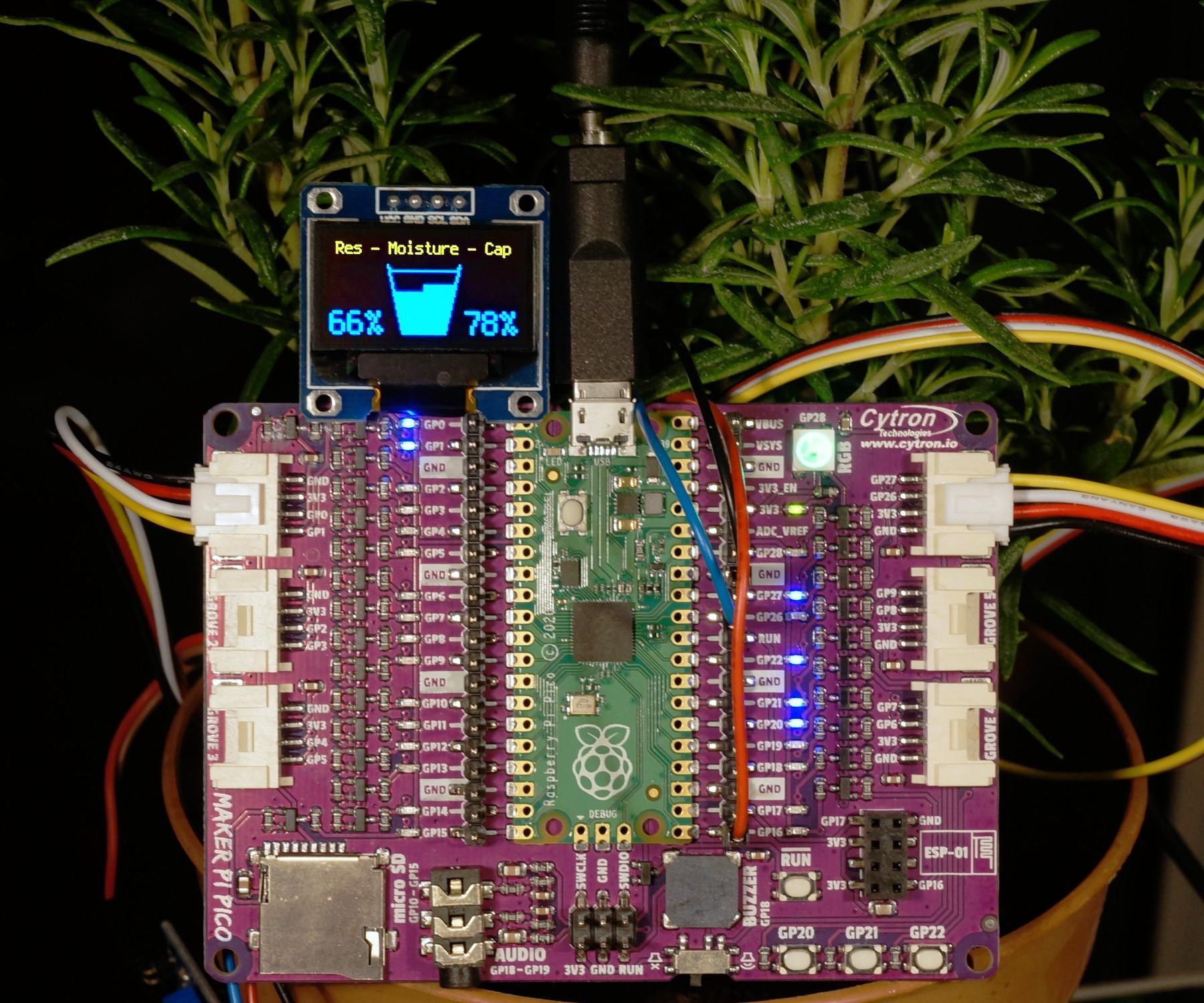 Soil Moisture Sensing With the Maker Pi Pico : 7 Steps - Instructables