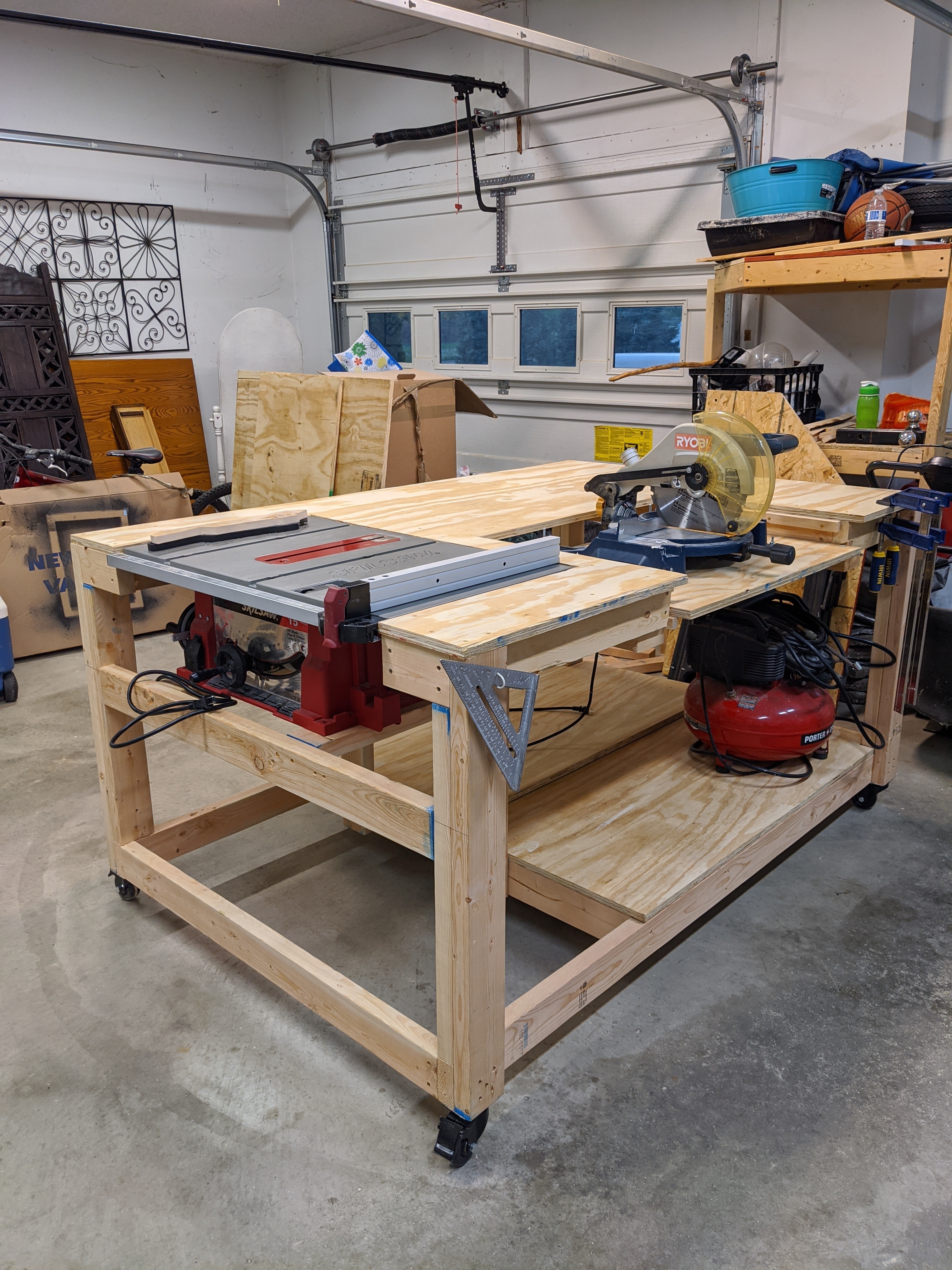 Mobile Workbench With Built-in Table & Miter Saws : 8 Steps (with ...