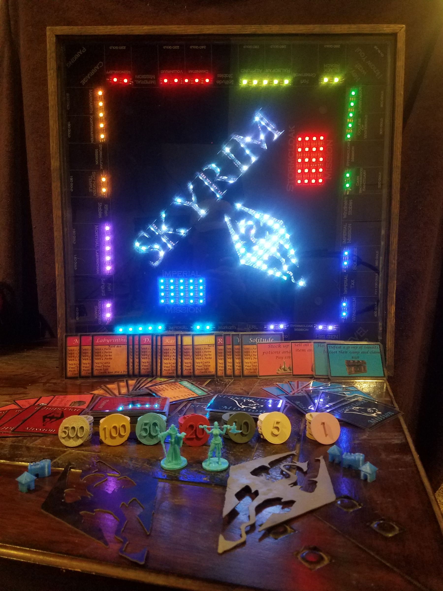 DIY Skyrim Monopoly Board With Arduino LED Lights : 7 Steps (with ...