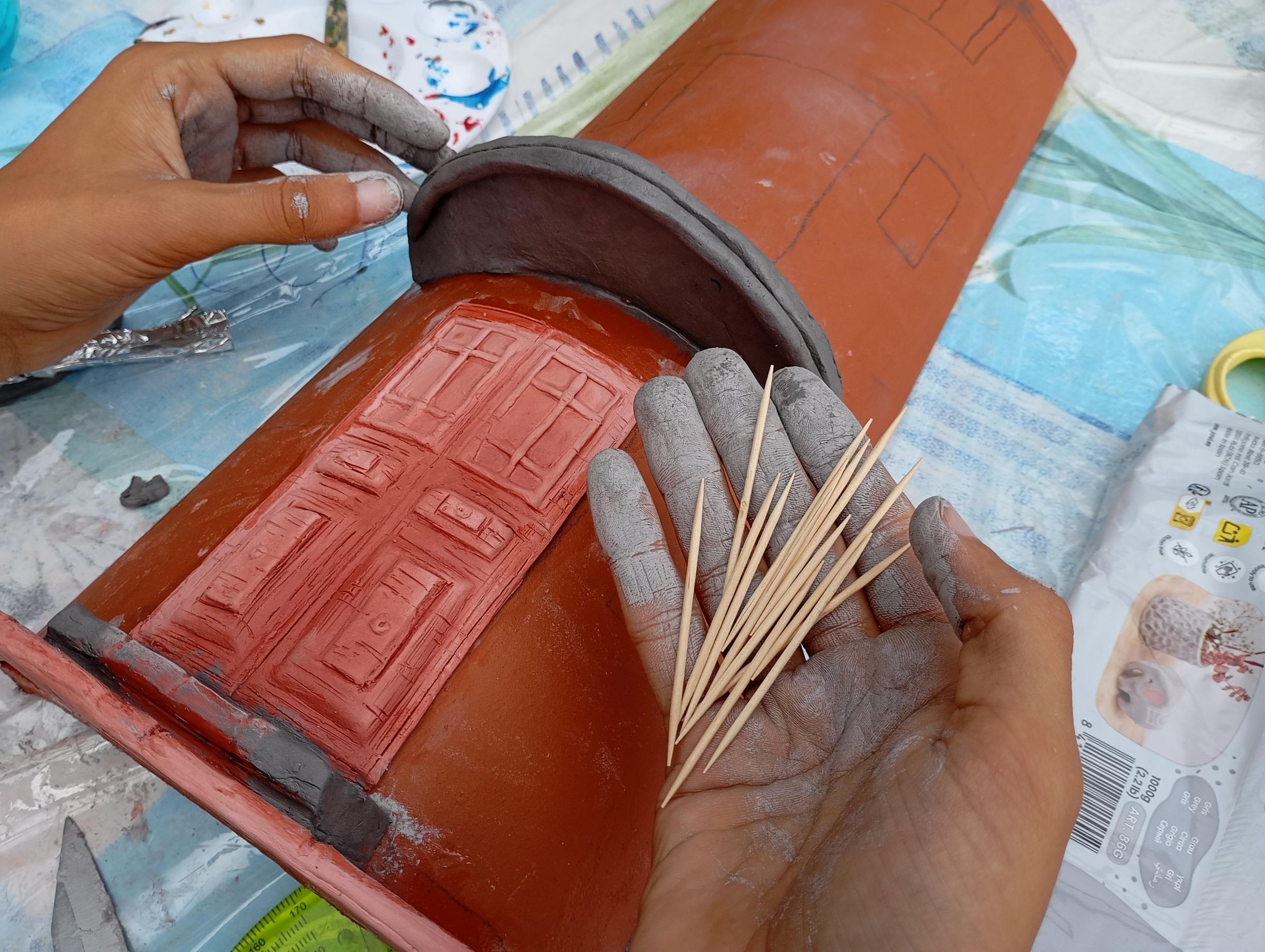 How to Sculpt a Traditional Village House in Clay on a Roof Tile – a ...
