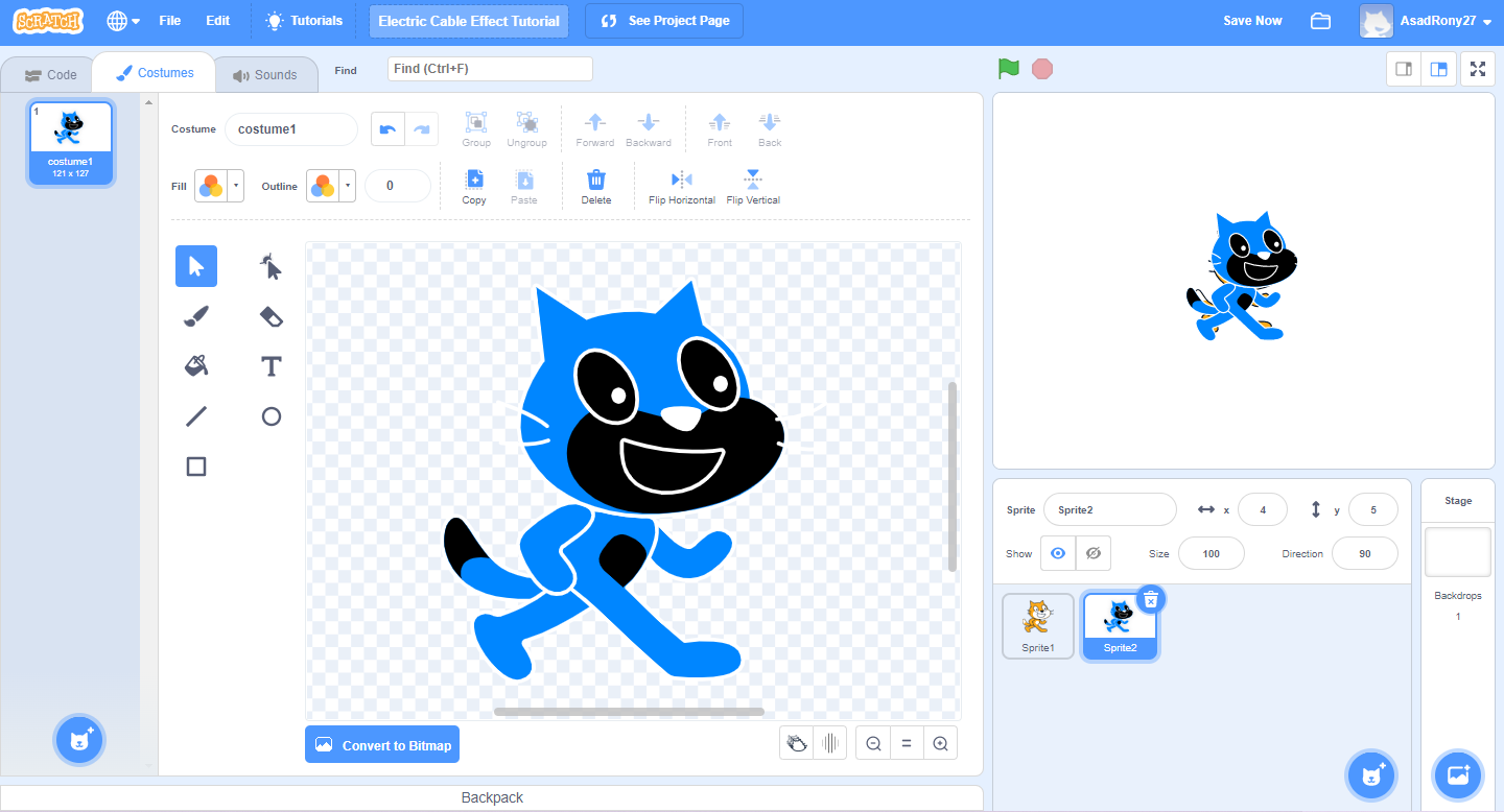 How to Make Electric Cable Effect in Scratch : 4 Steps - Instructables