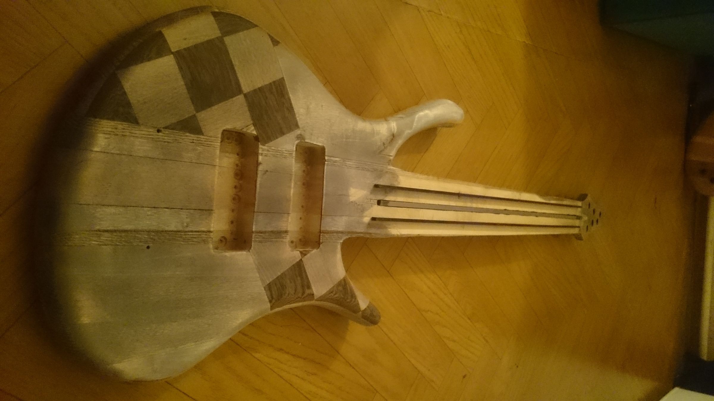 6 String Bass Guitar Made With Wood From Recycling Been : 10 Steps ...