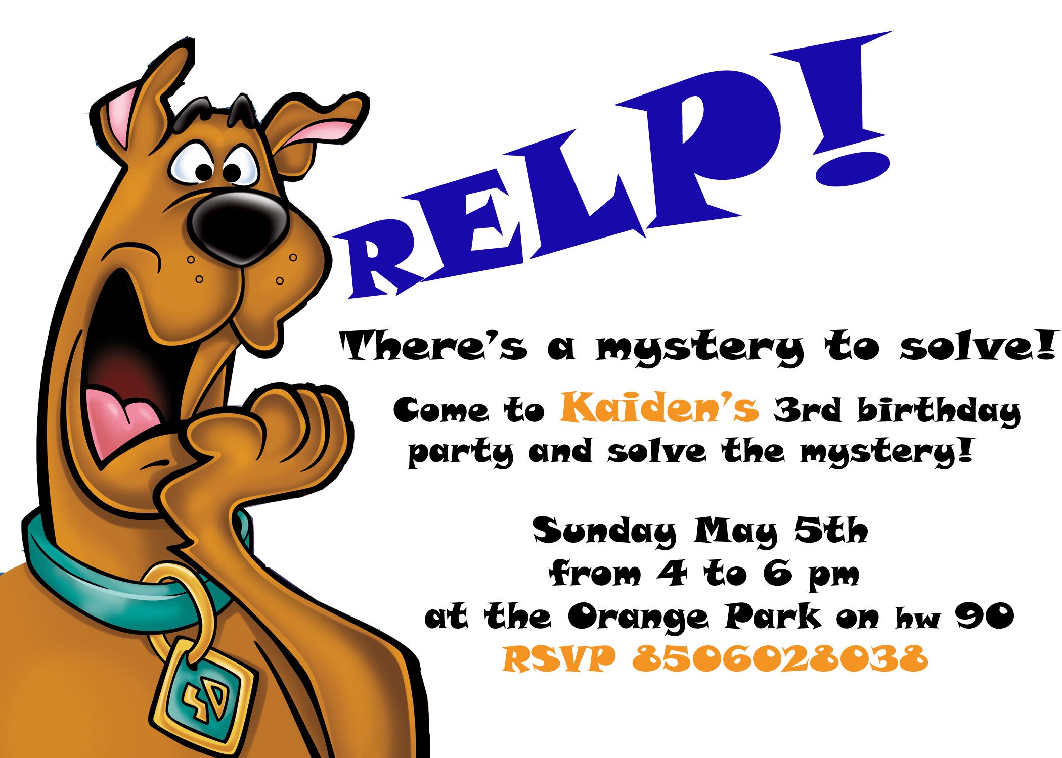 Scooby Doo Birthday Invitation Wording