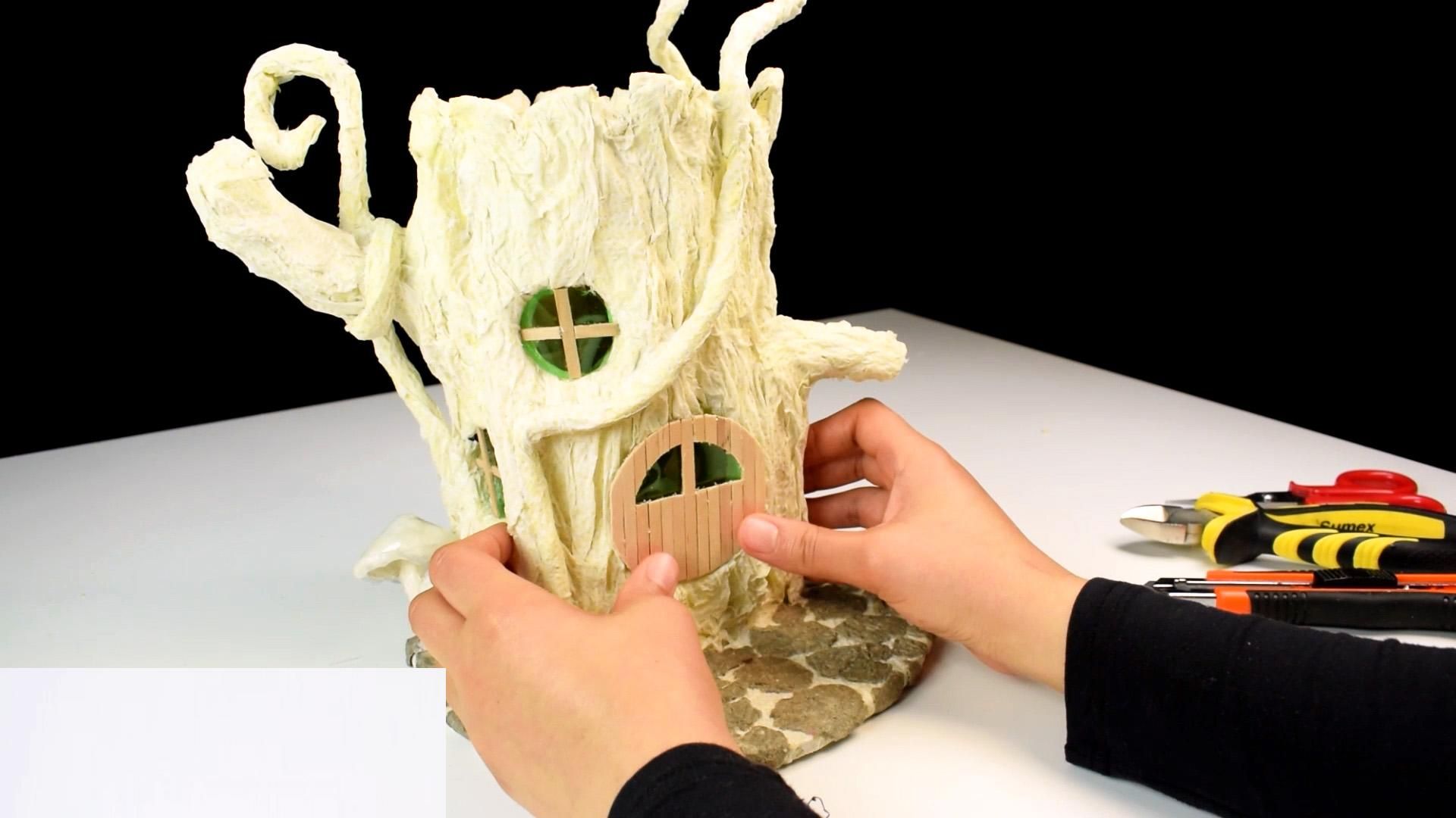 Paper Mache Fairy Garden Tree House : 15 Steps (with Pictures ...