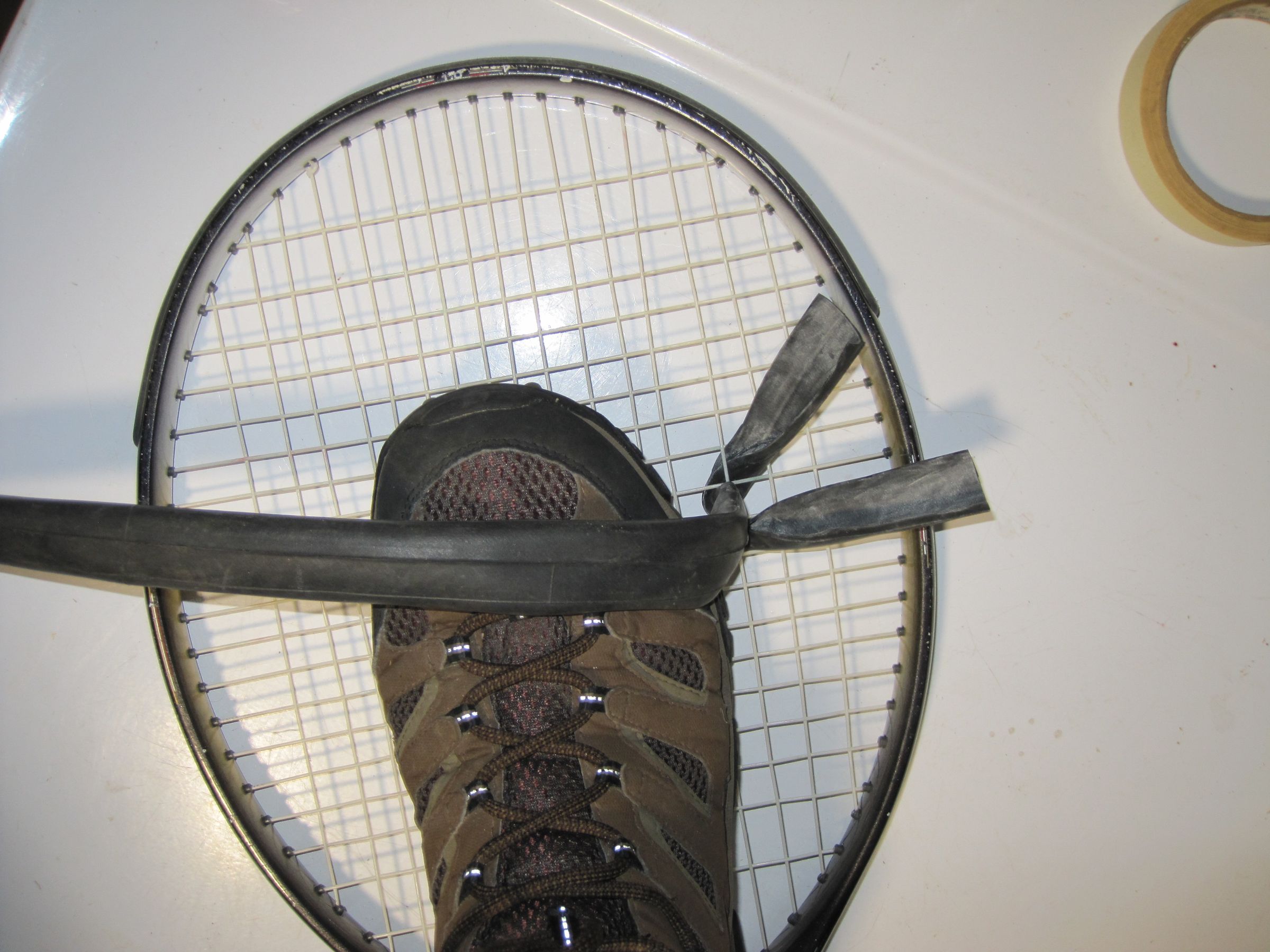 Snow Shoes From 2 Tennis Rackets and Bicycle Inner Tubes - Instructables