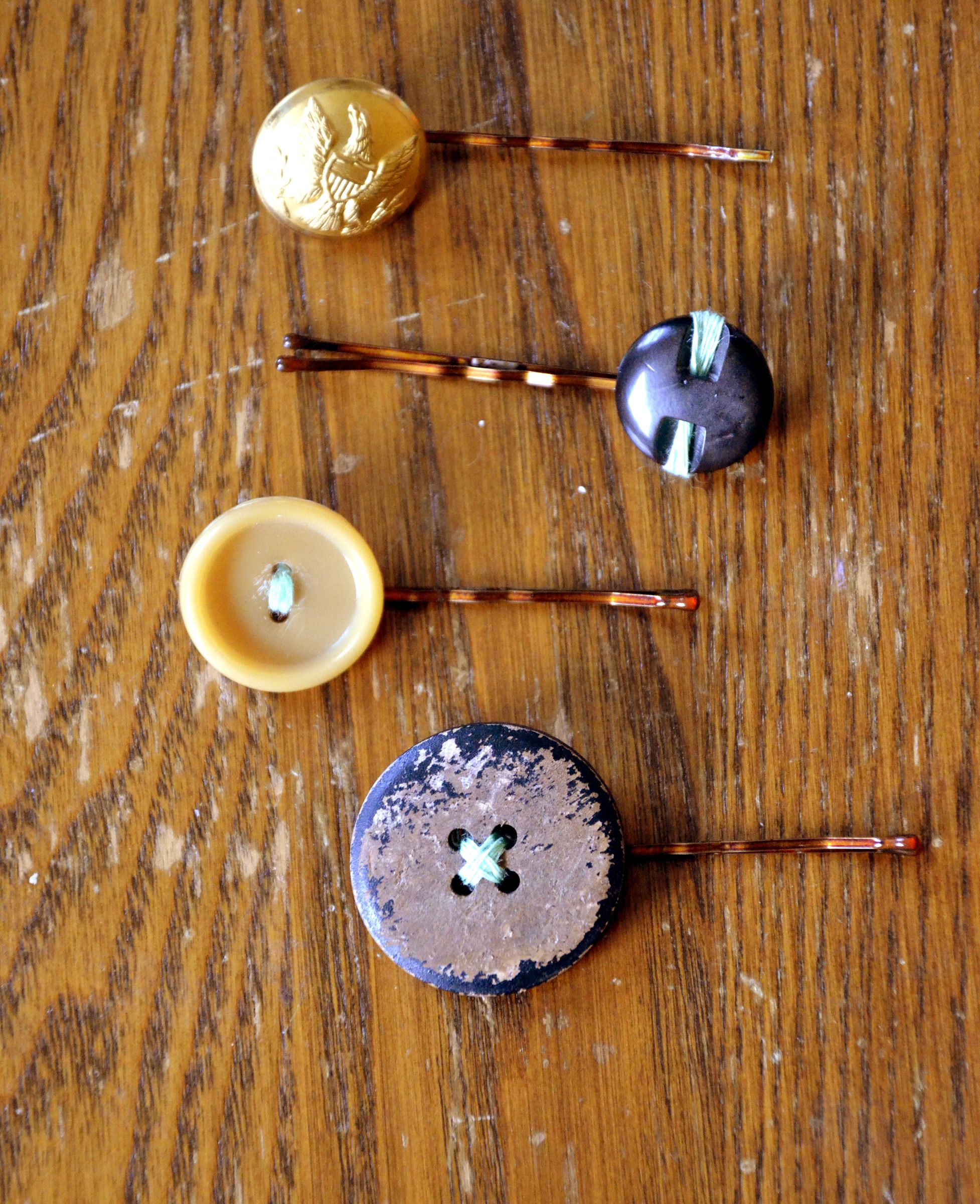 Make Your Own Button Barrettes : 4 Steps - Instructables