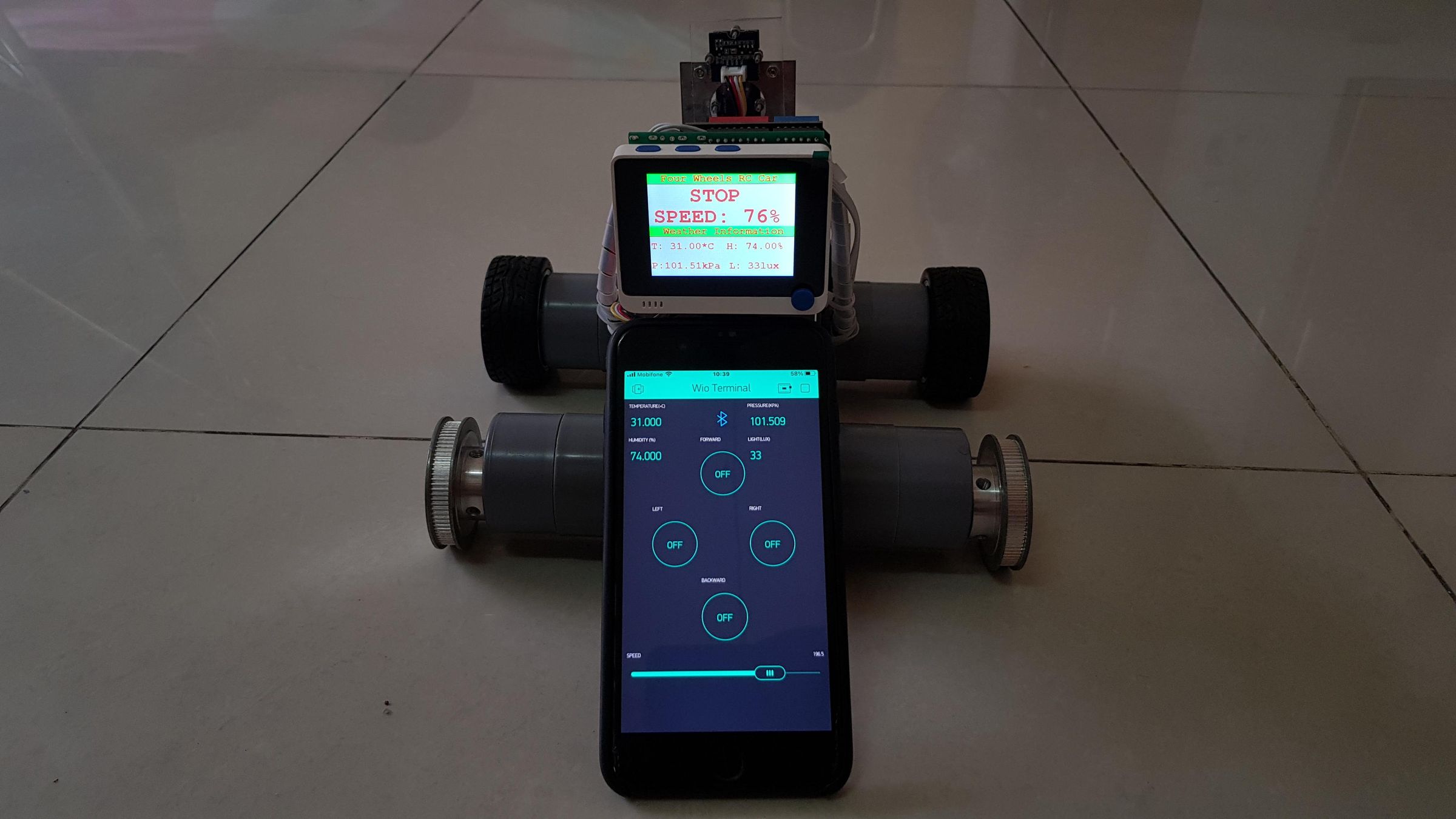 The Local Weather Station on a Four-Wheels Bluetooth Controlled Car ...