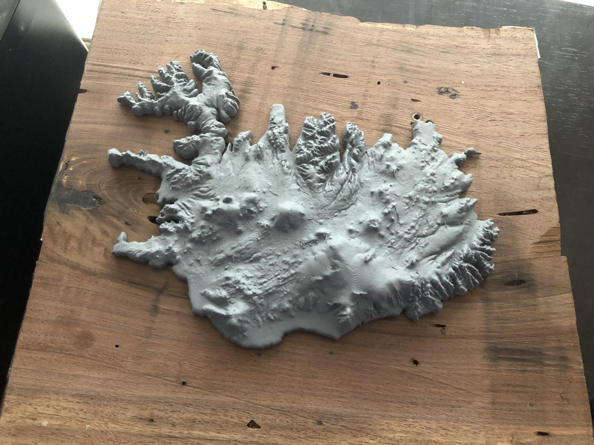 RGB LED 3D Printed Iceland Topographic Map Inlayed W/Epoxy : 10 Steps ...