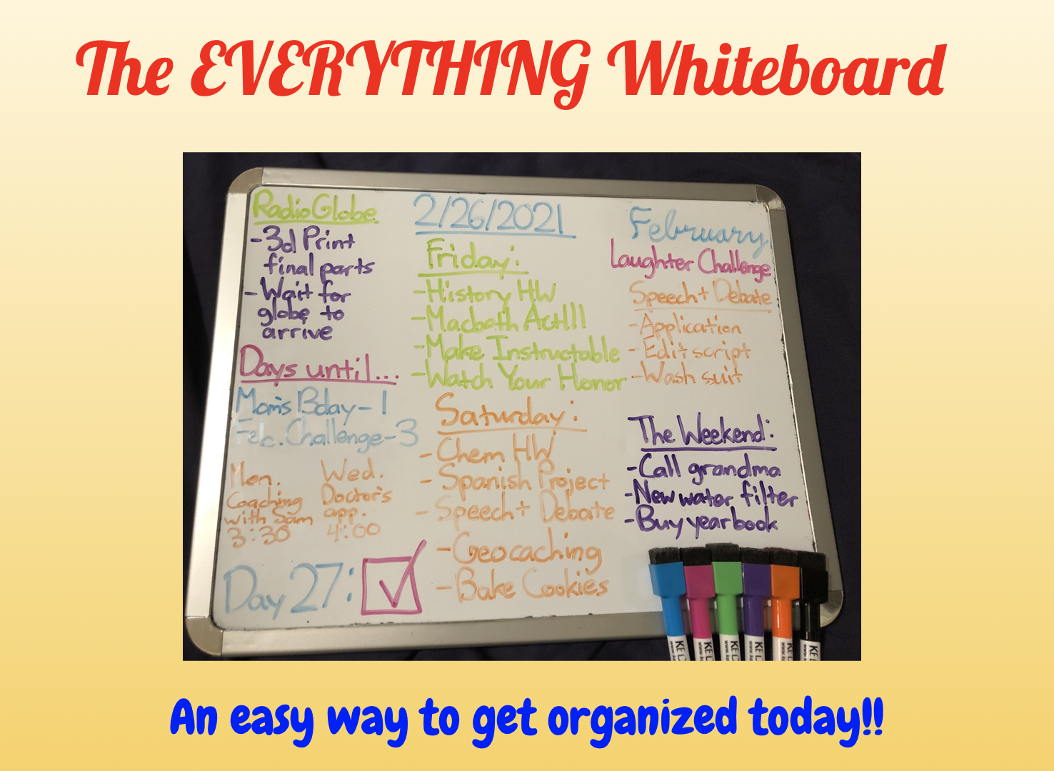 The EVERYTHING Whiteboard: Organization for Students : 10 Steps (with ...