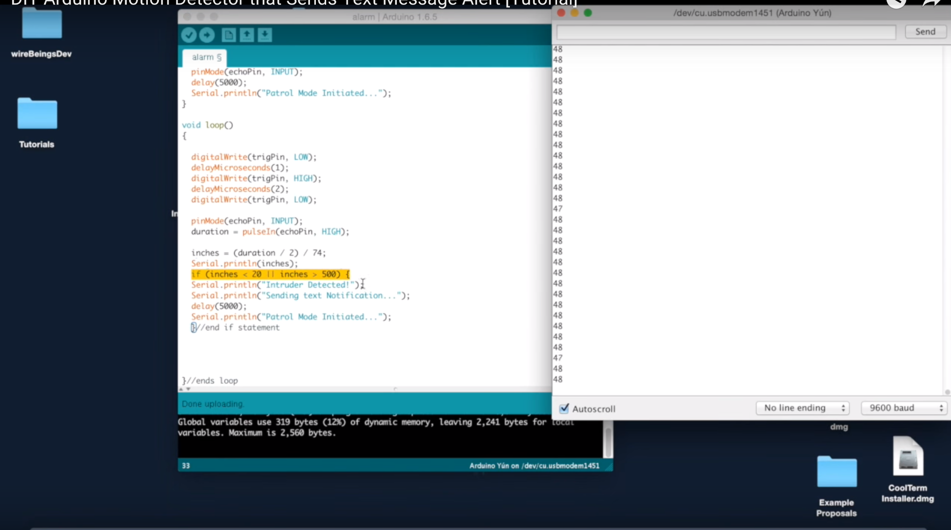 Intruder Alarm With Text Message Notification : 5 Steps - Instructables