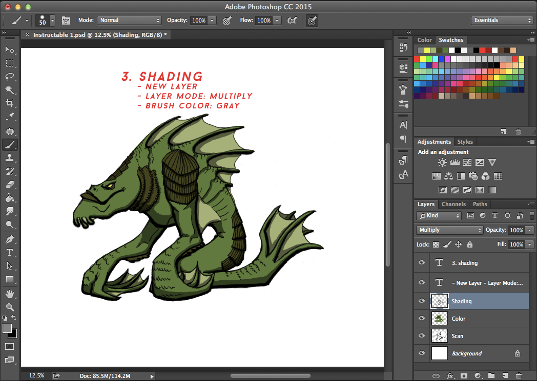 Coloring, Shading, and Effects in Photoshop : 9 Steps (with Pictures ...