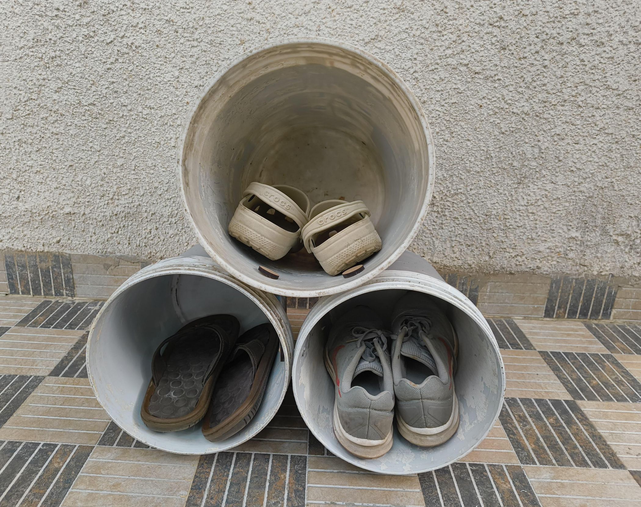 Repurposed Paint Buckets for Smart and Practical Shoe Storage. : 6 ...
