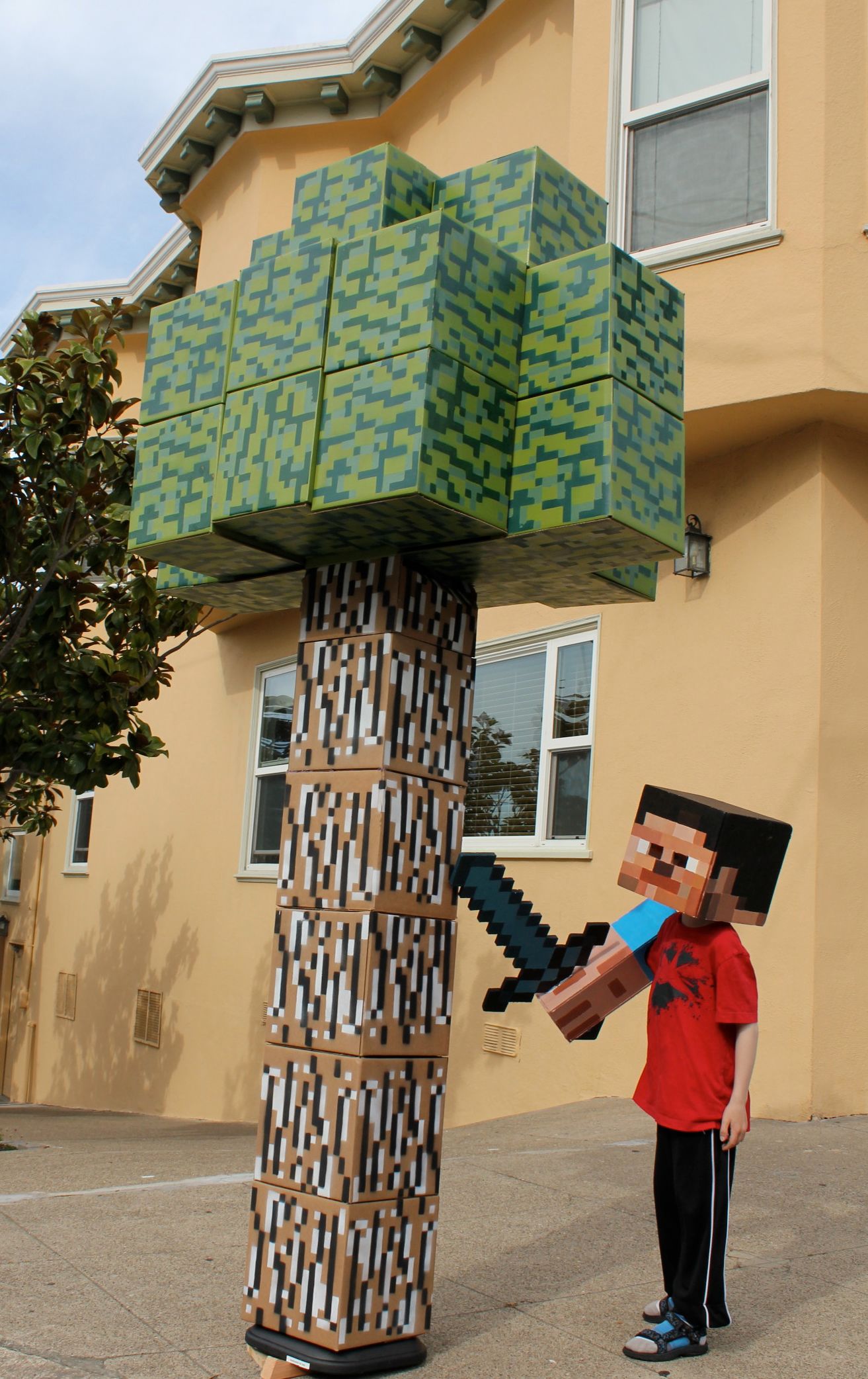 Cardboard 8-bit Tree - in the MineCraft Style : 7 Steps (with Pictures ...