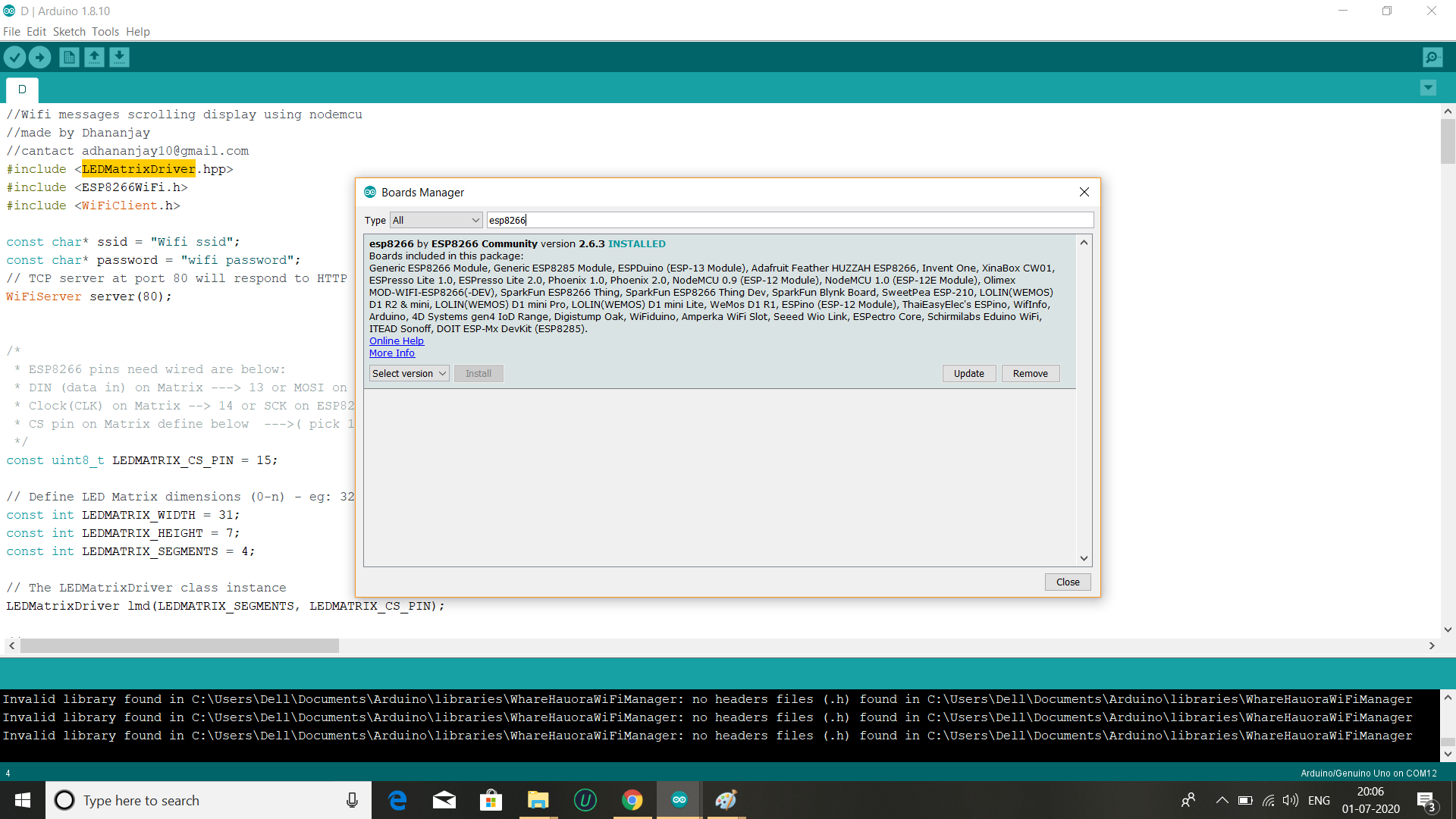 Wifi Scrolling Display : 11 Steps - Instructables