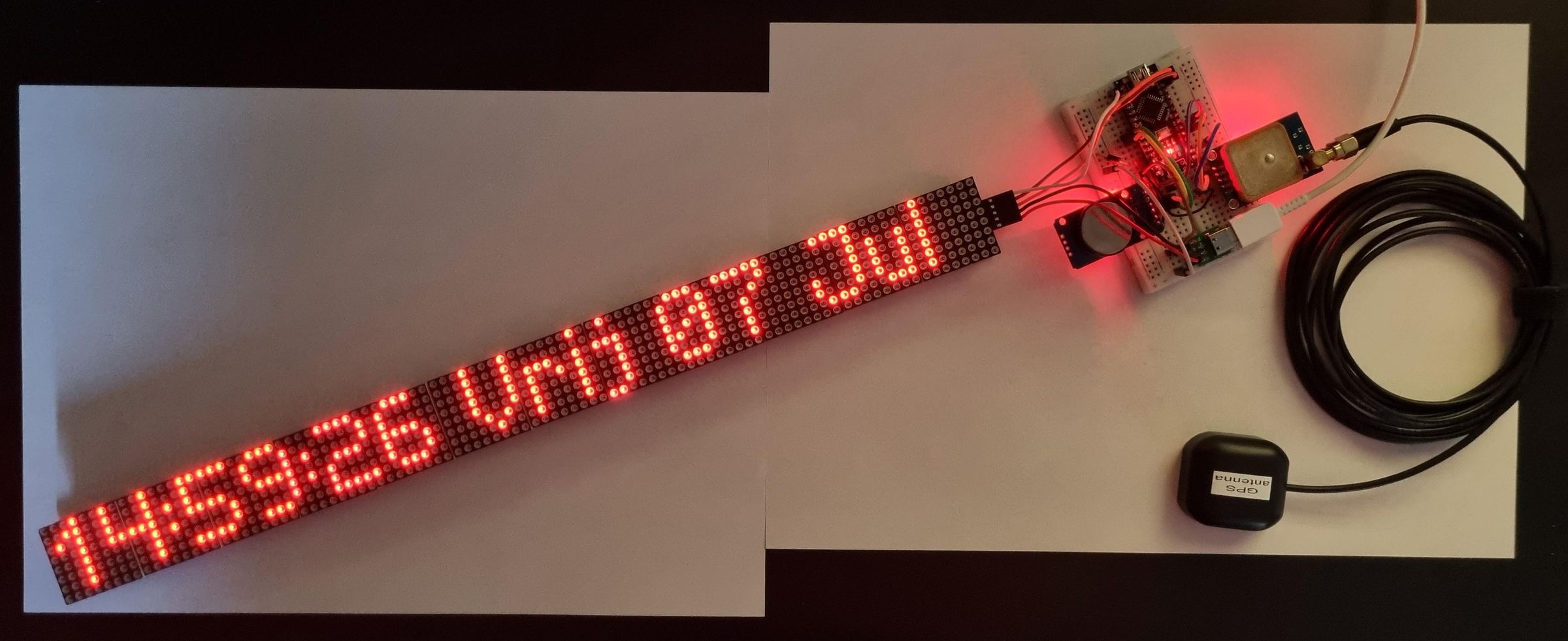 0.1 Sec Accurate RTC GPS Wall Clock - Arduino 96x8 LED Matrix : 13 ...