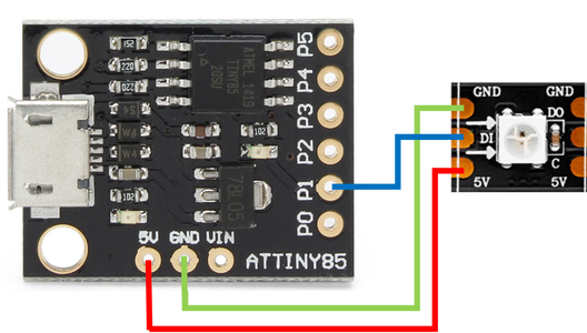 Attiny85 Tiny Light With Single Ws2812b Rgb Led 5 Steps Instructables