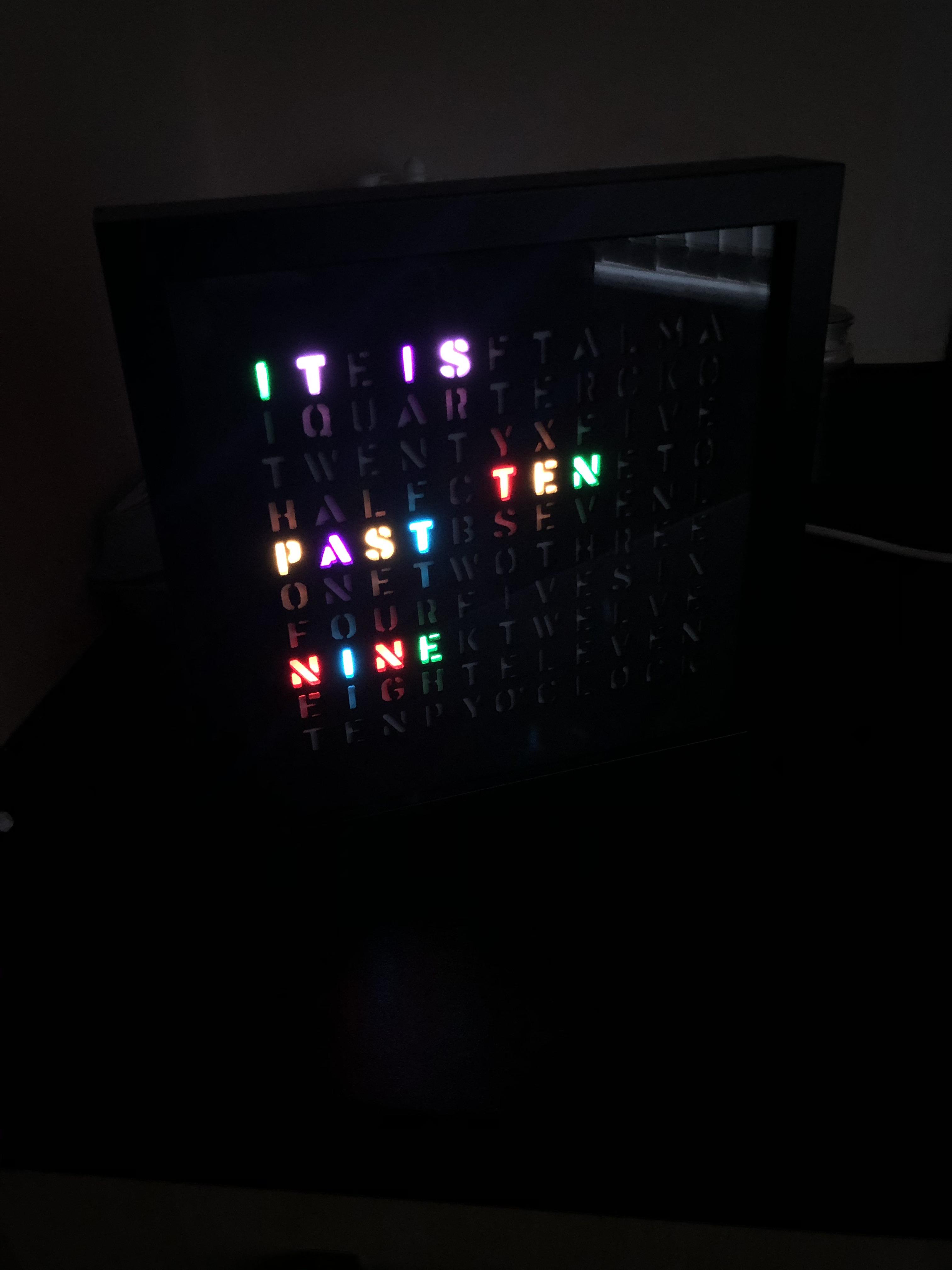 Word Clock,Arduino LED Animated Rainbow Word Clock Using WS2812b Strip ...