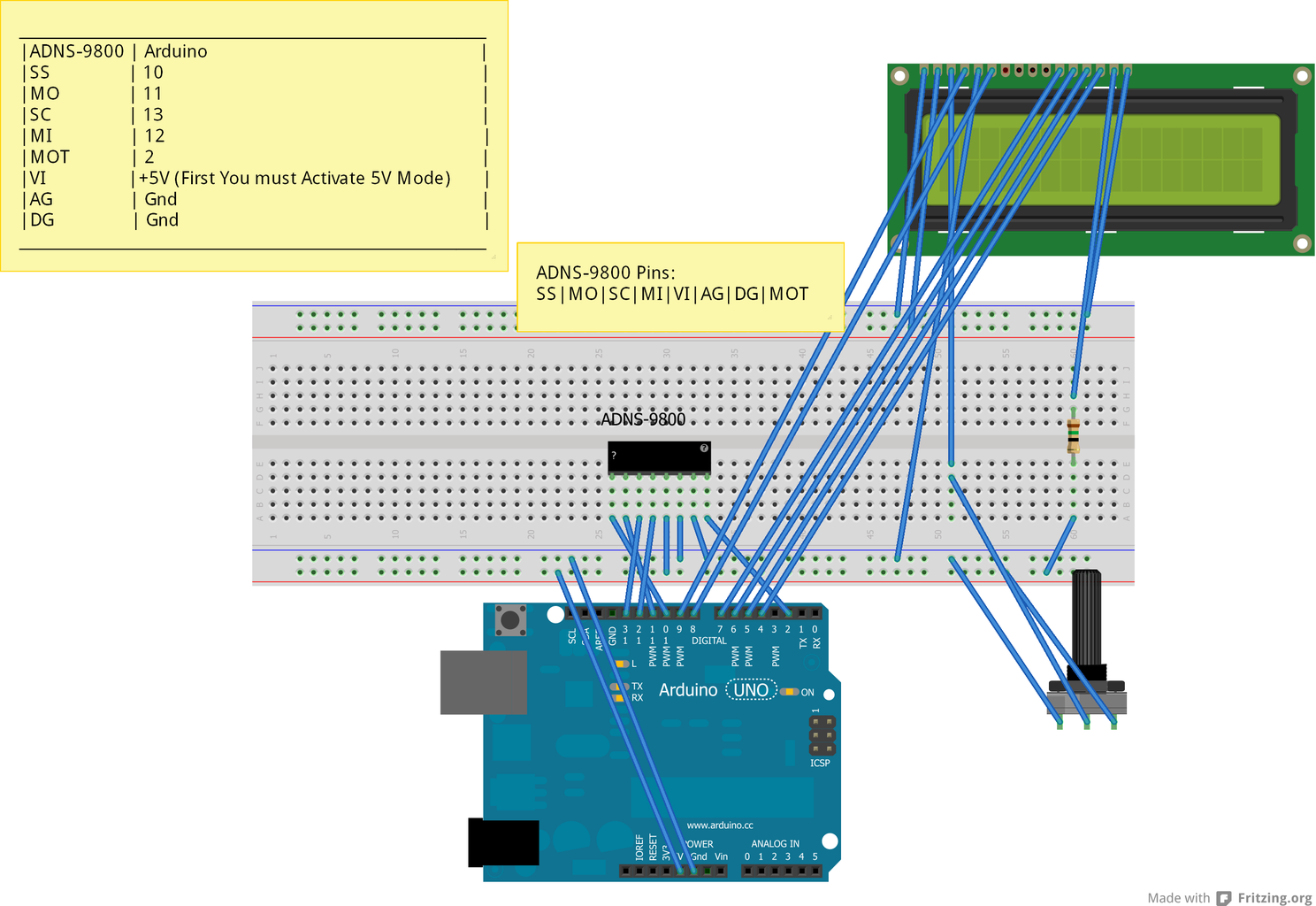 Arduino Tutorial Get Traveled Distance Using Adns 9800 Laser Mouse Sensor Instructables