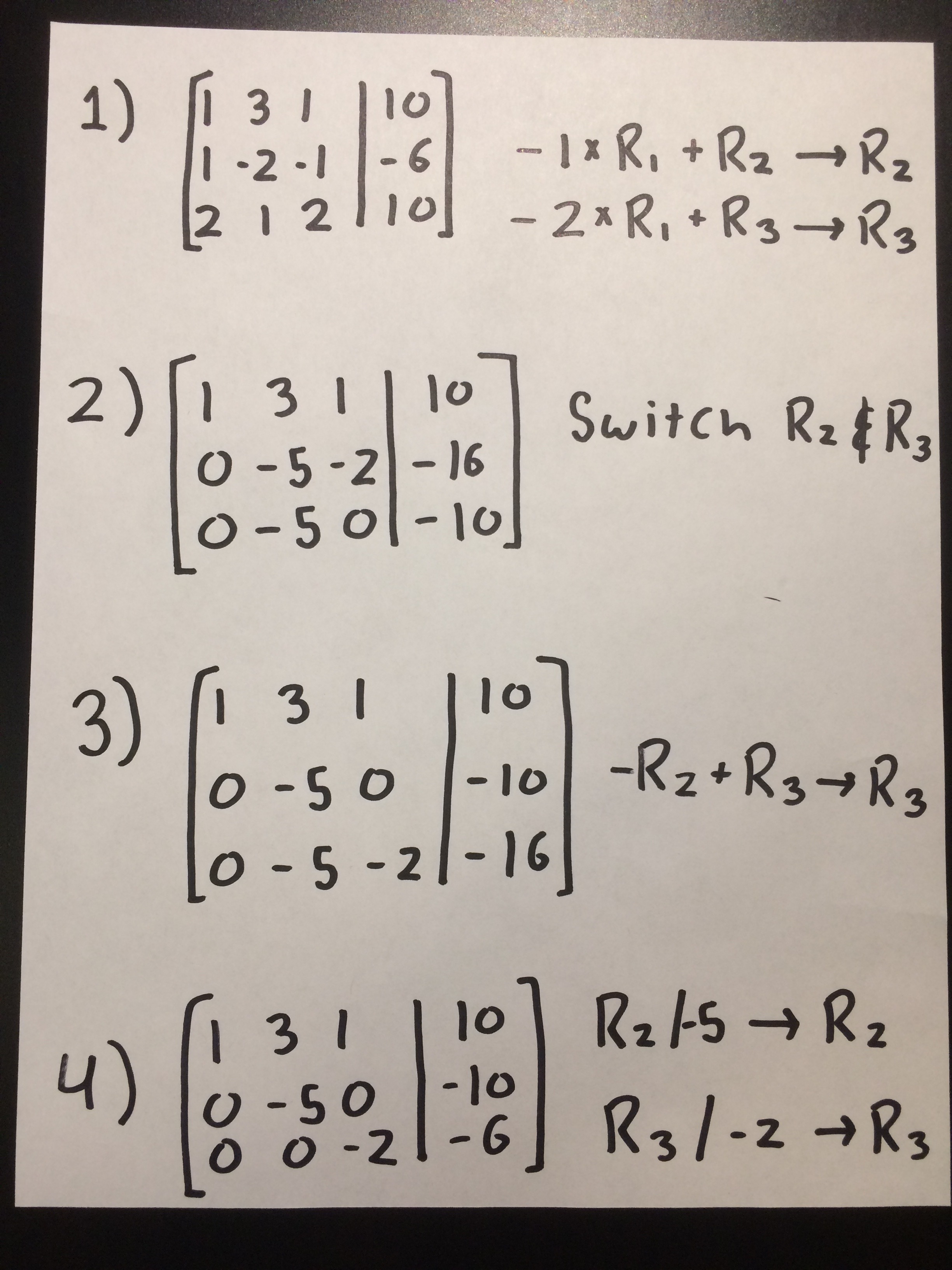 Solving a 3 by 3 System of Equations Using Matrices : 5 Steps ...