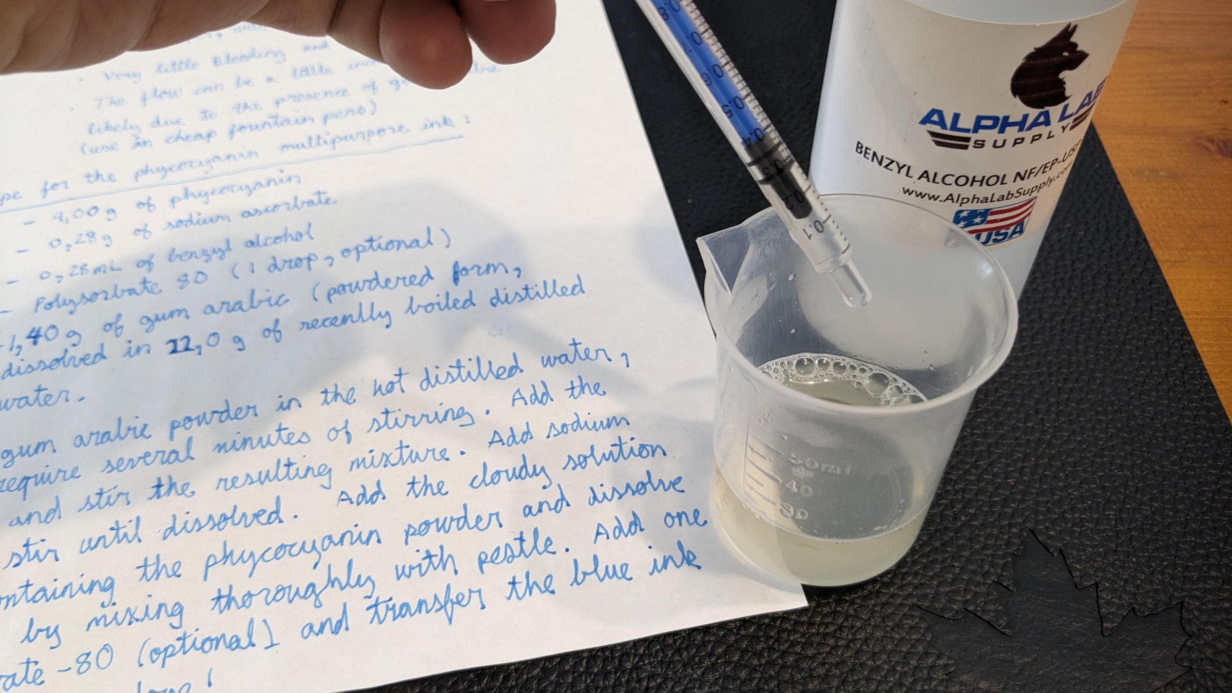 Recipe for a Multipurpose, Biodegradable and Wet-Erase Blue Ink for ...