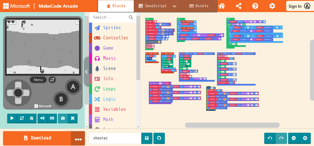 Simple Shooting Game in Arcade Makecode : 9 Steps - Instructables