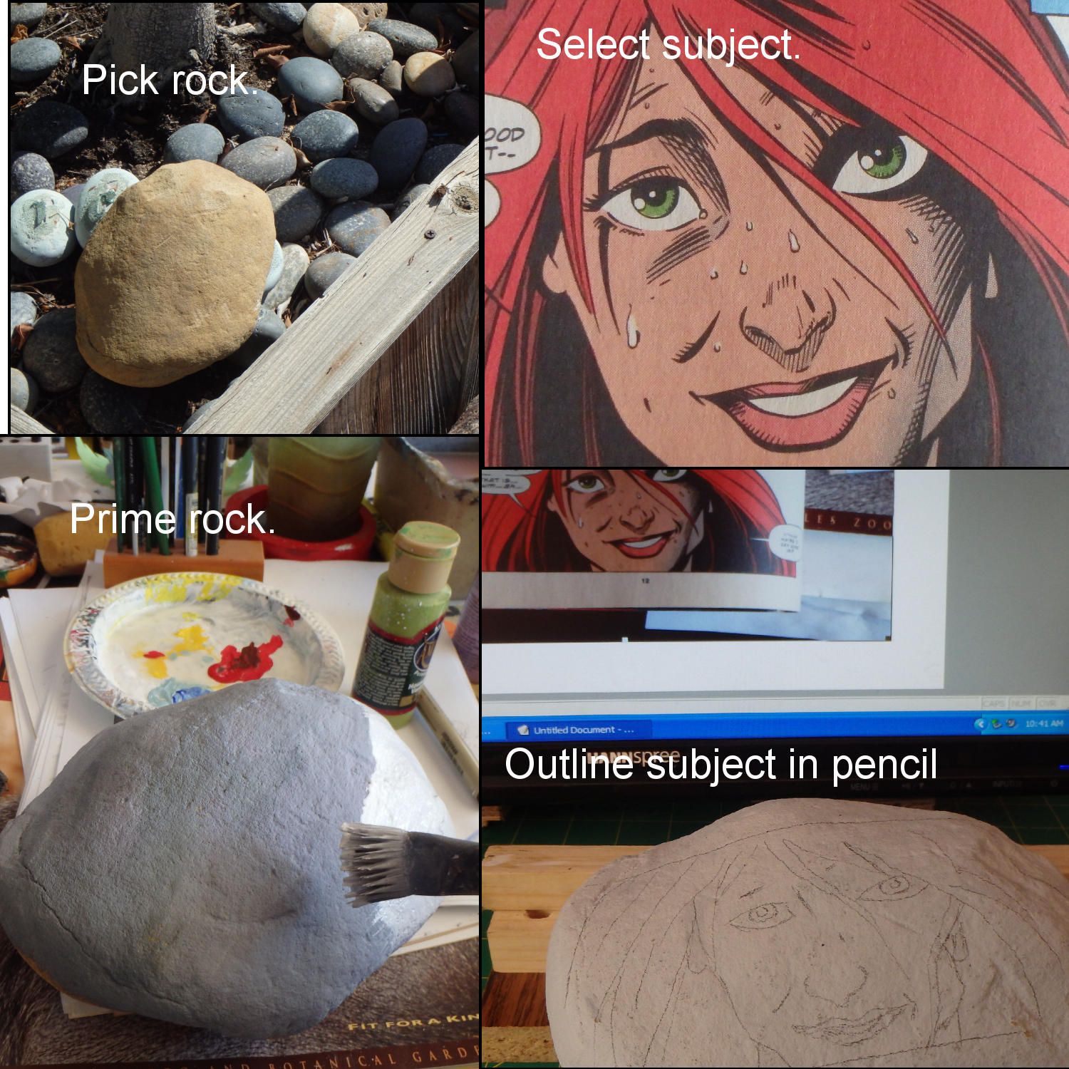 How to Paint Comic Characters on Rocks : 9 Steps (with Pictures ...