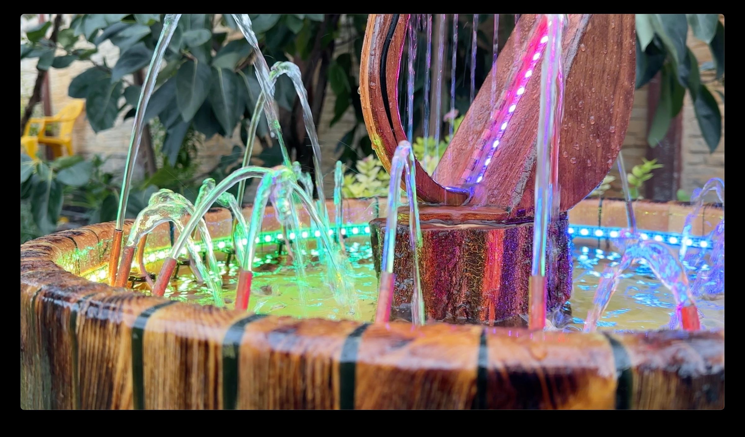 Animated Wooden Water Fountain With LED & Water Flow Patterns : 34 ...