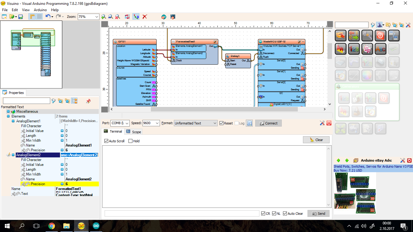 ESP8266 and Visuino: GPS Location Web Server With Google Maps : 11 ...