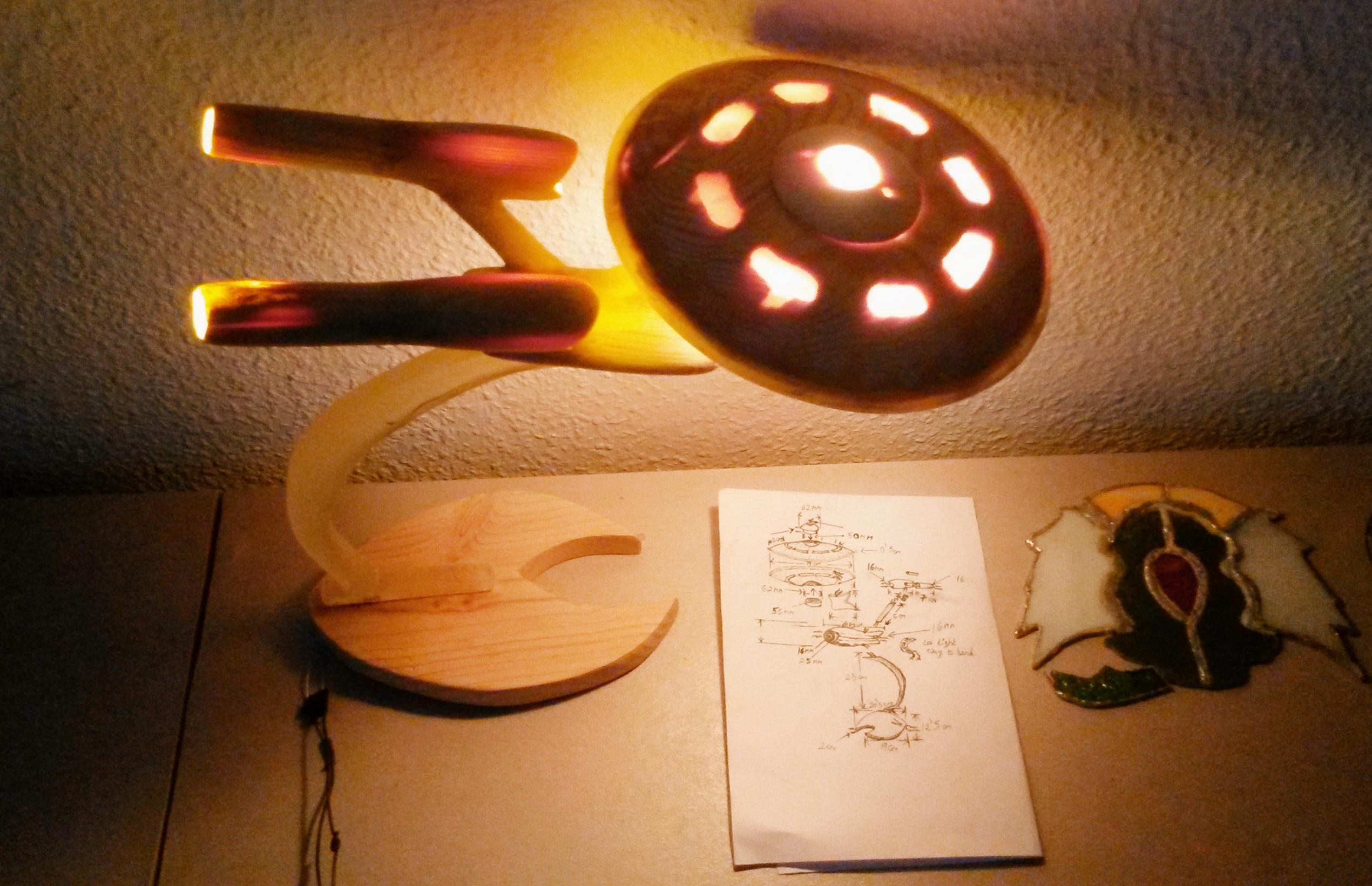 Making an Amazing Wooden Spaceship Table Lamp : 12 Steps (with Pictures ...