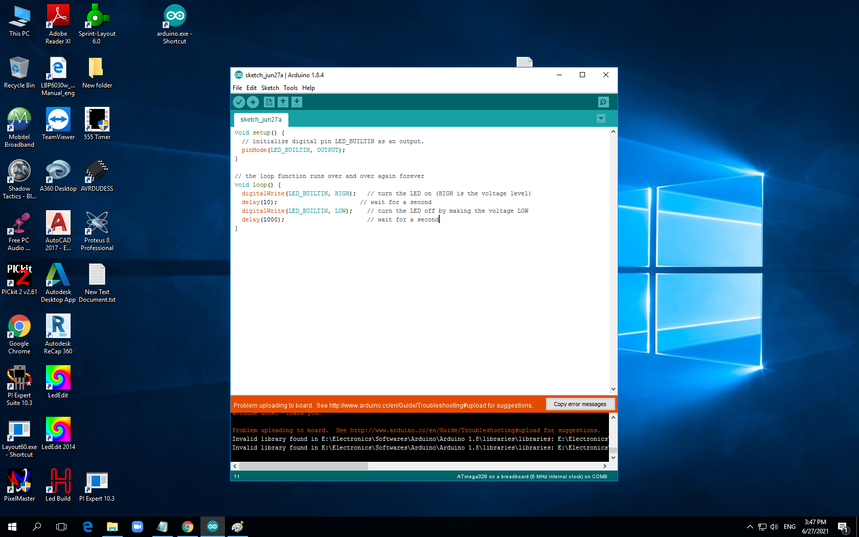 Configure Arduino IDE for Atmega 328P to Use 8MHz Internal Clock : 8 ...