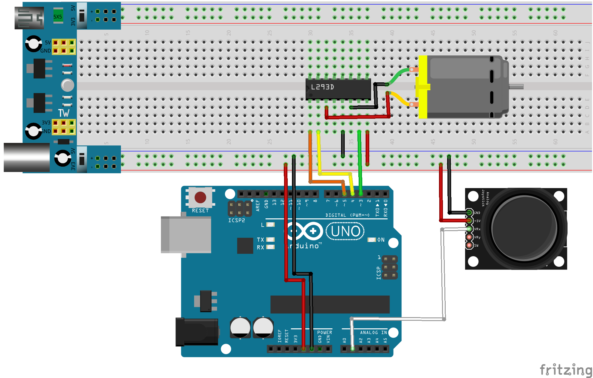 Fun Projects With Elegoo Uno R3 Super Start Kit - Joystick Control for DC Motor : 4 Steps ...