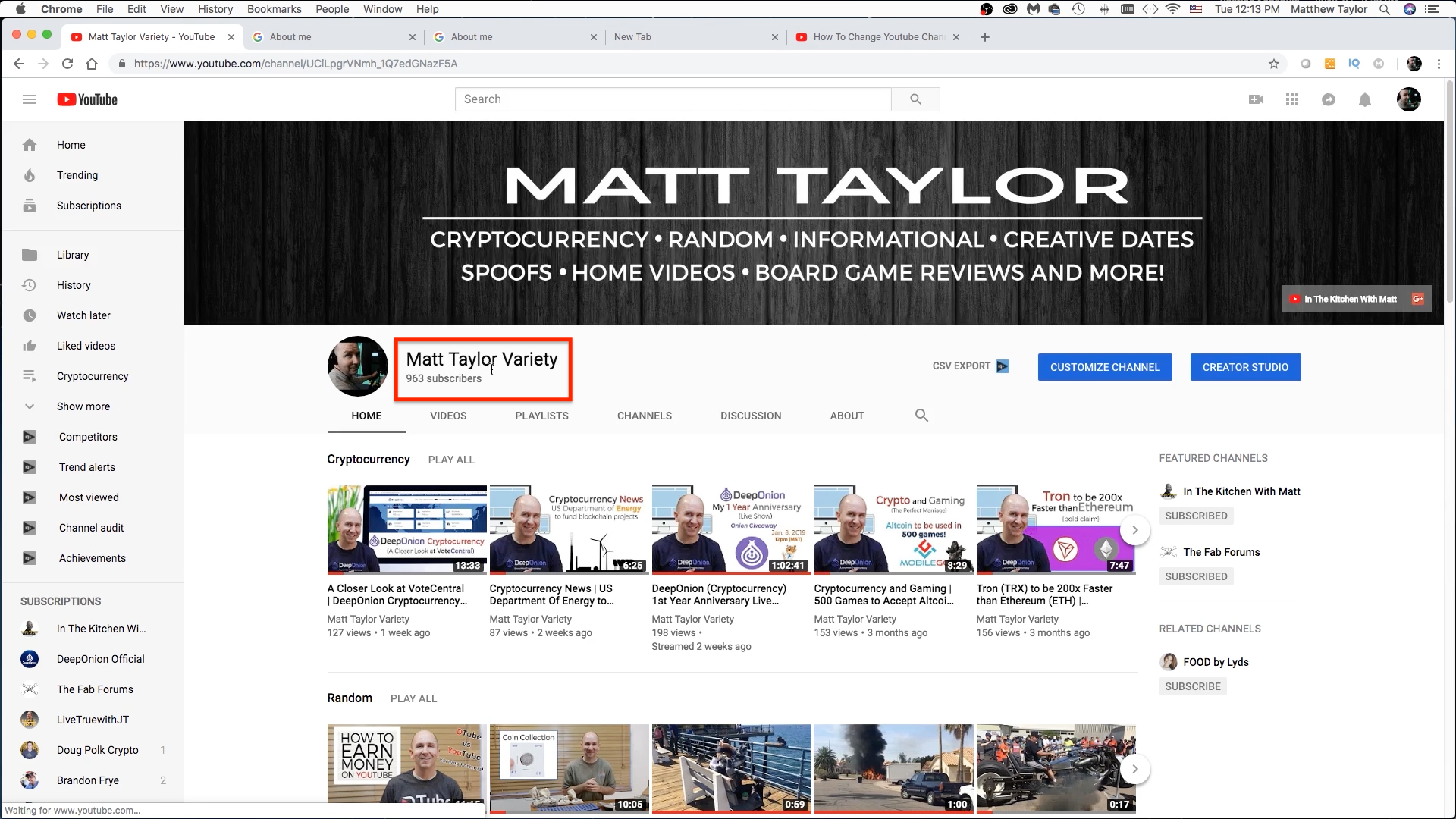 How to Change Your YouTube Channel Name and Create a Custom URL : 10 ...