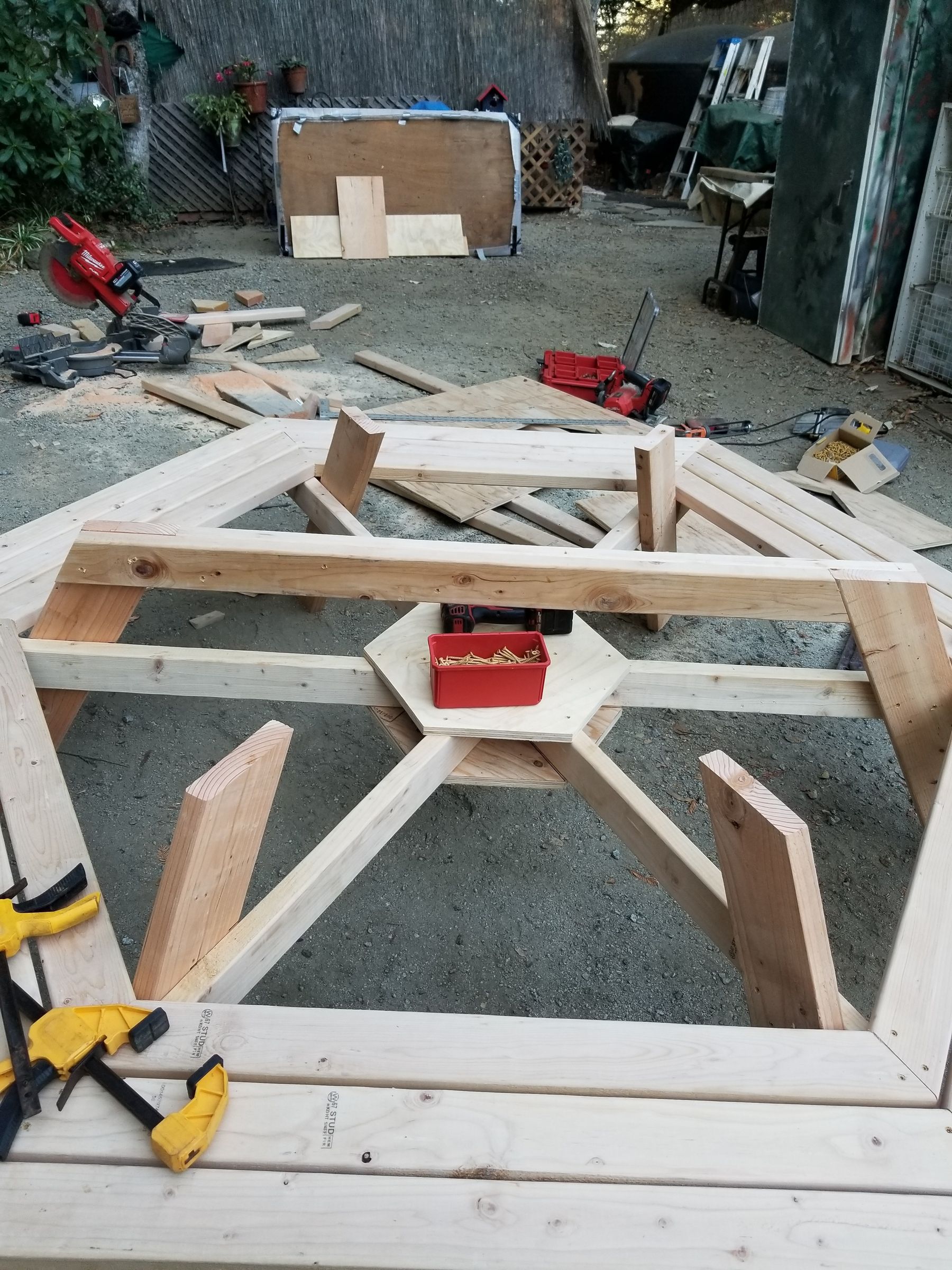 How to Build a Hexagonal Picnic Table : 18 Steps (with Pictures ...