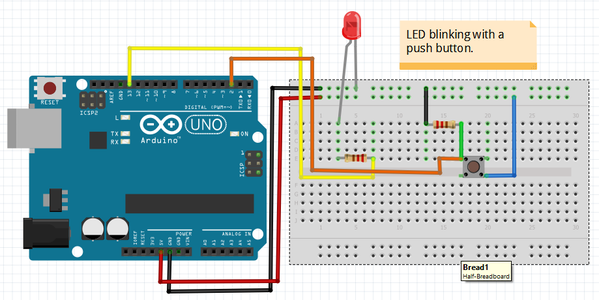 LED Blinking With a Push Button - Instructables LED Blinking With a Push Button - Instructables