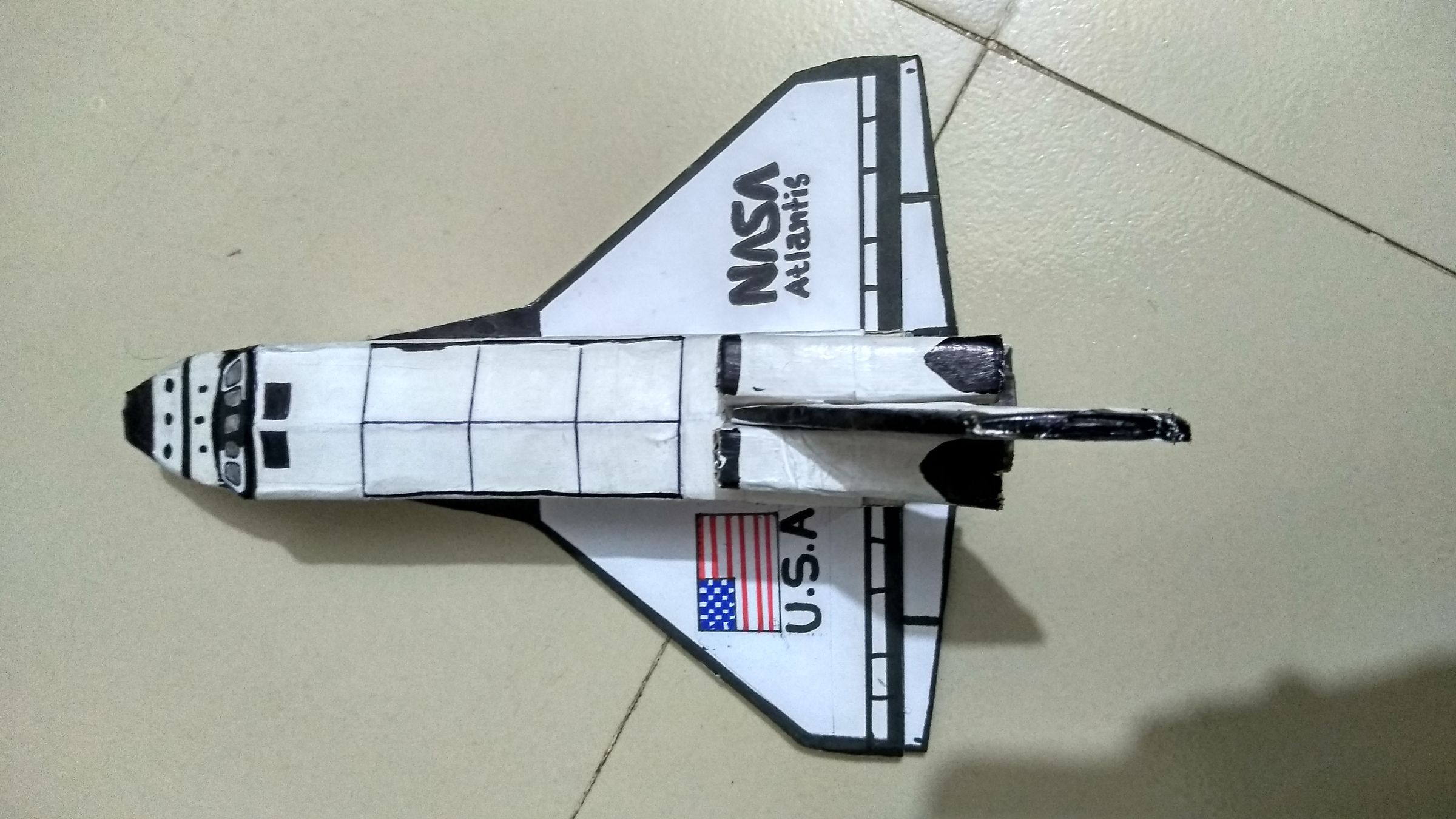 Space Shuttle Atlantis Cardboard Model (With Detachable Cardboard Stand ...