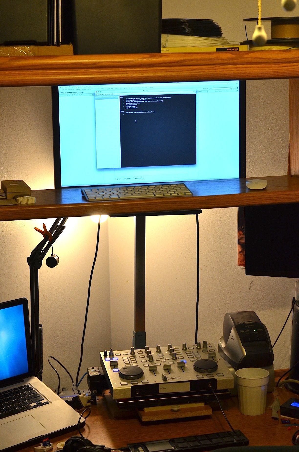 Adjustable Height Monitor for Stand Up Desk Using Film Enlarger Neck ...