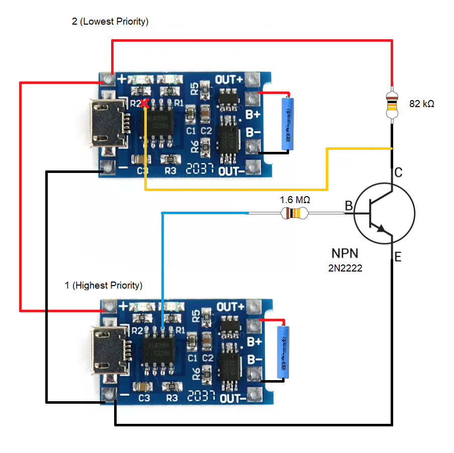 Prioritize/Sequential Li-Ion Battery Charger With TP4056 : 5 Steps ...