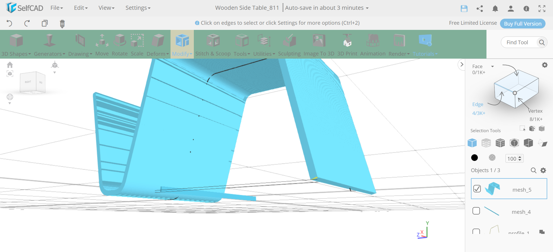 HOW TO CREATE a 3D WOODEN SIDE TABLE USING 3D MODELLING SOFTWARE : 9 ...