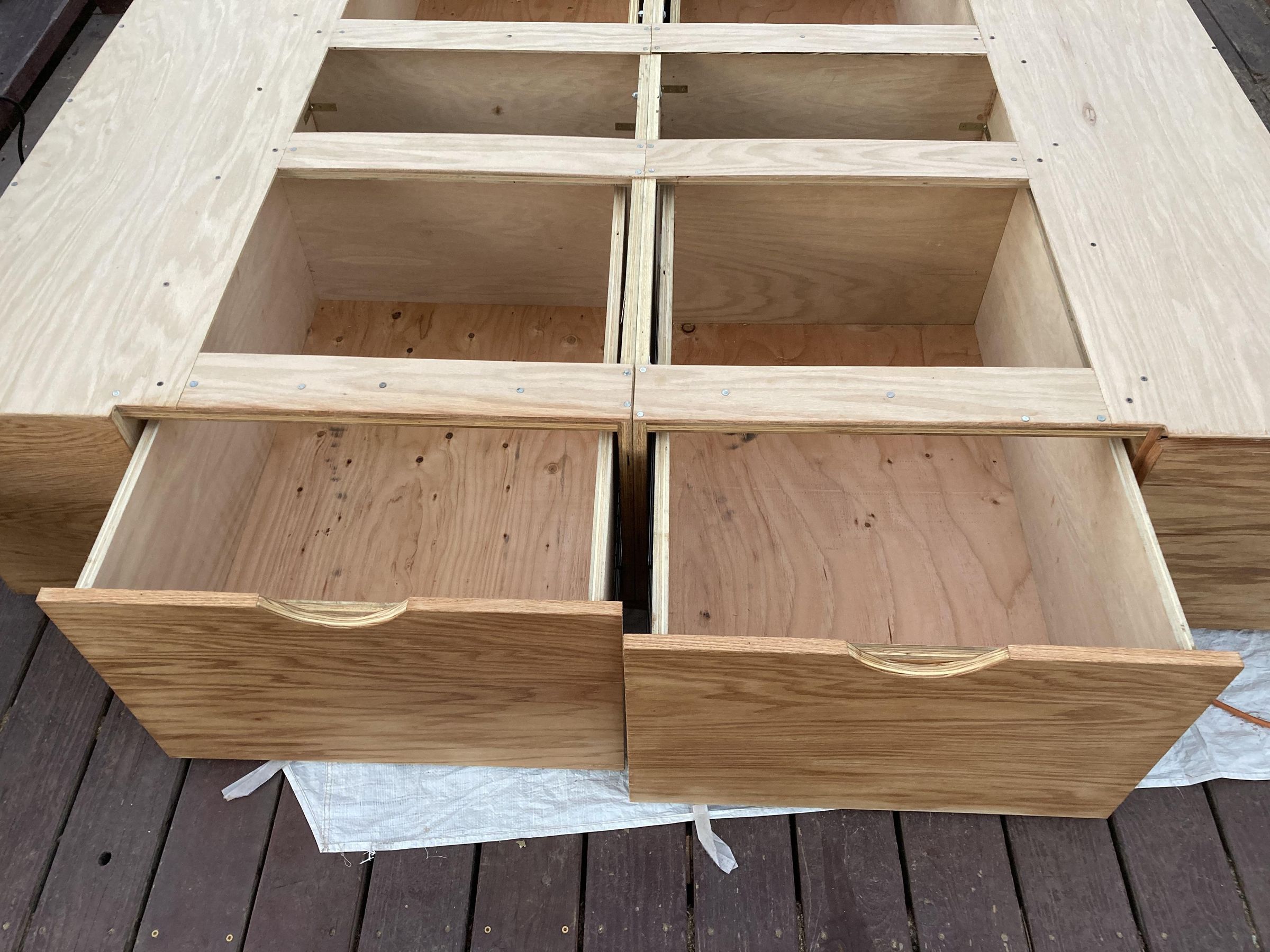 Red Oak Wood Underbed Drawers, Bookshelf, and Side Table : 6 Steps ...