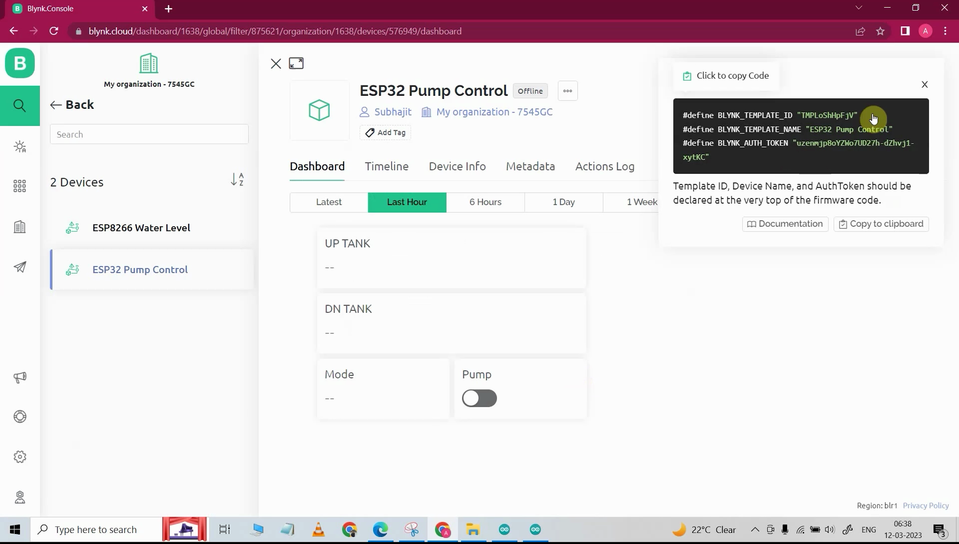 IoT Based Water Level Controller Using ESP32 Blynk : 15 Steps ...