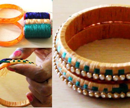 How to Make Stone Silk Thread Bangles in 5-Minute || Crafts for Beginners : 12 Steps - Instructables